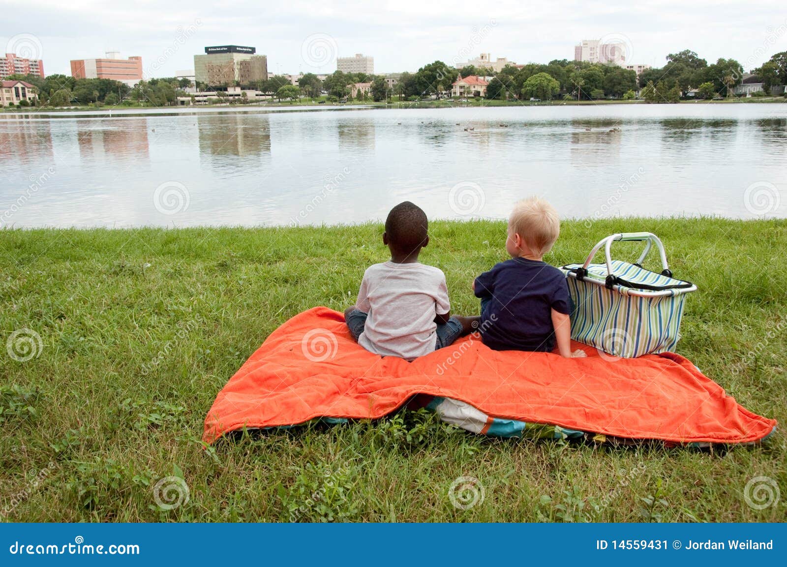 Multiracial Boys Have Picnic Stock Image - Image of sunny, white: 14559431