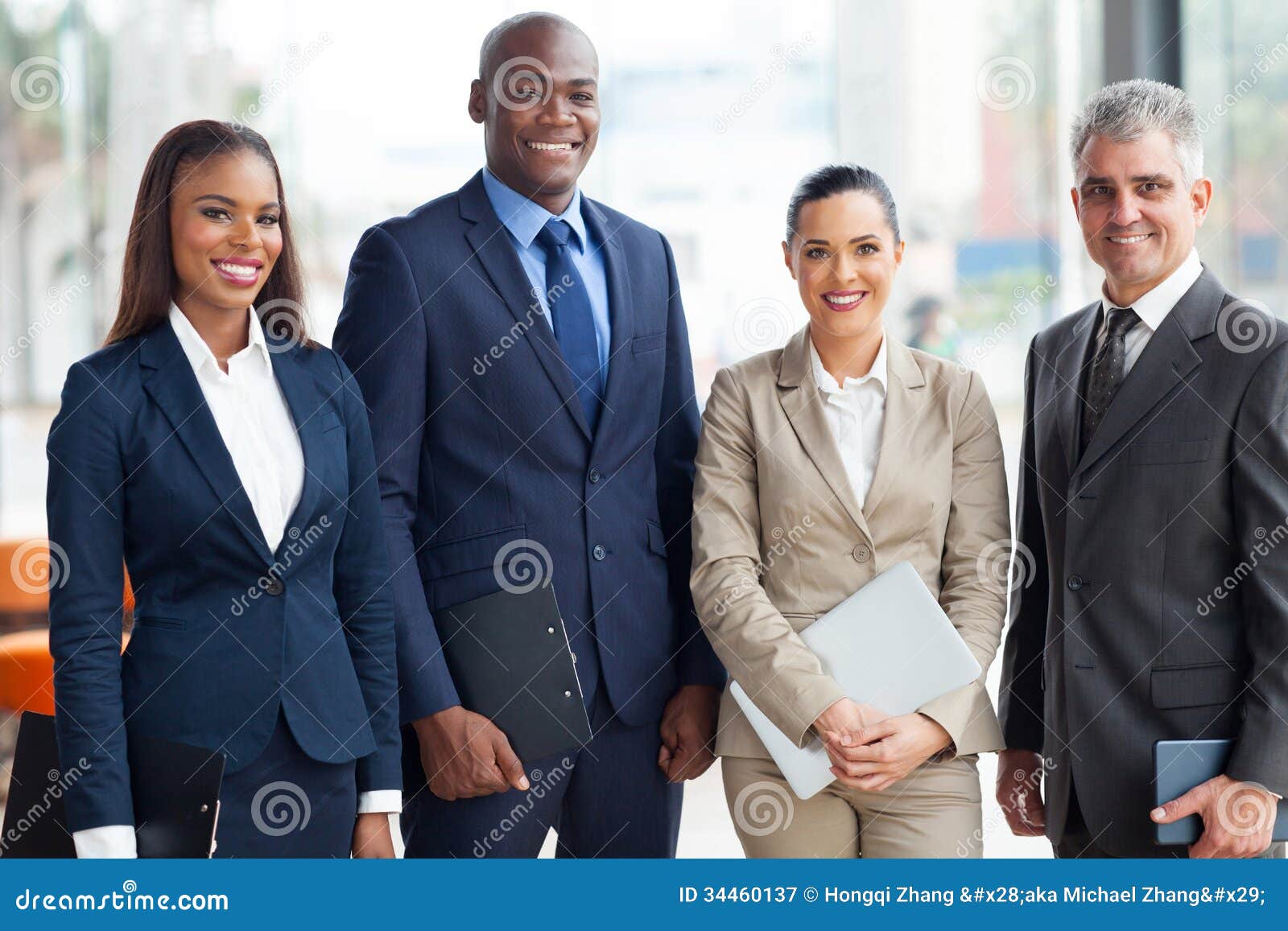 Multiracial business team stock image. Image of computer - 34460137