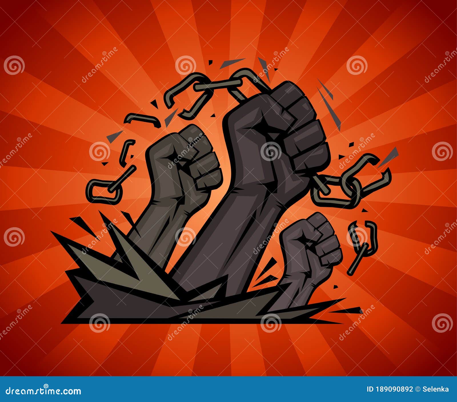 Multiracial Fists Tearing Chains on a Rays Background Stock Vector ... Multiracial Fists Tearing Chains on a Rays Background Stock Vector ...