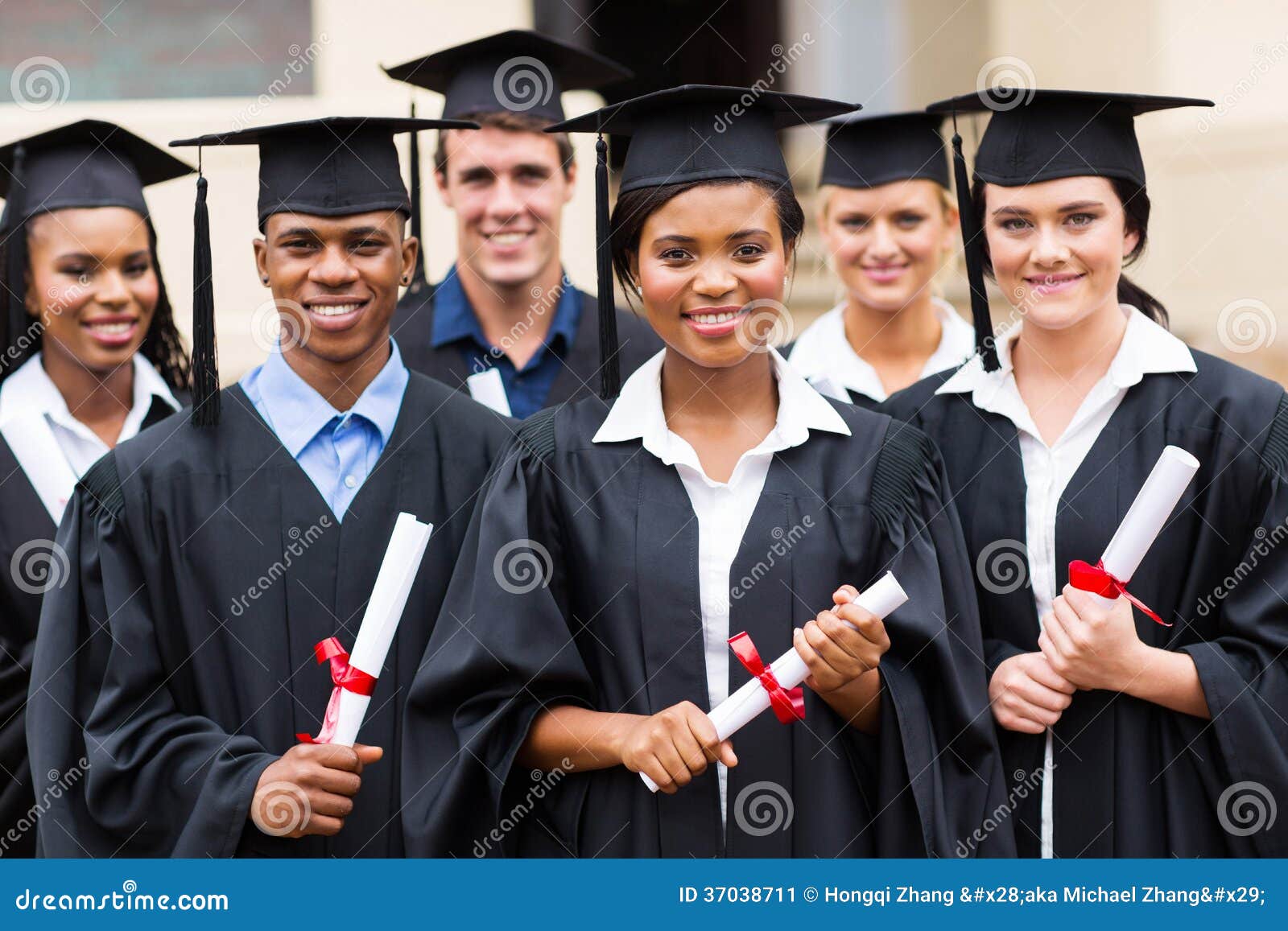Multiracial graduates stock image. Image of adult, afro - 37038711