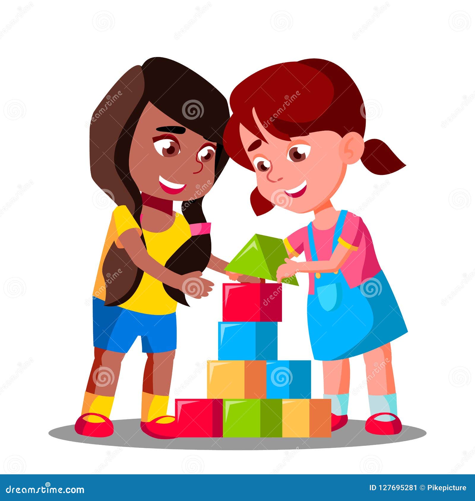 Multiracial Group Of Young People Students Vector Illustration ...
