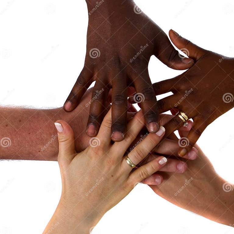 Multiracial hands together stock image. Image of ethnicity - 15000763