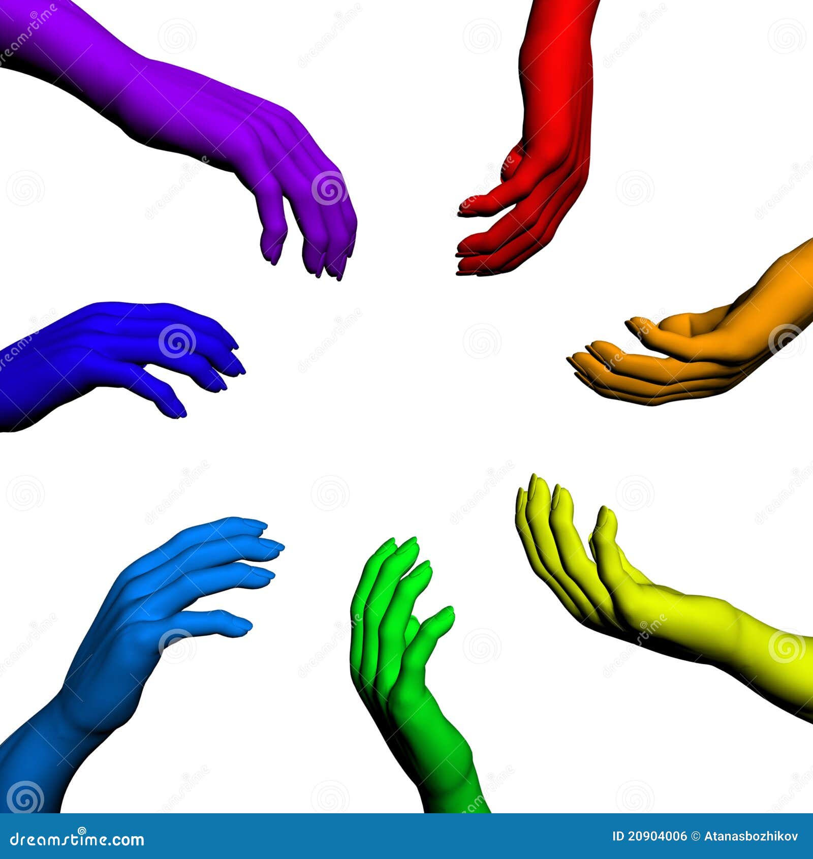 Multiracial human hands stock illustration. Illustration of interracial ...