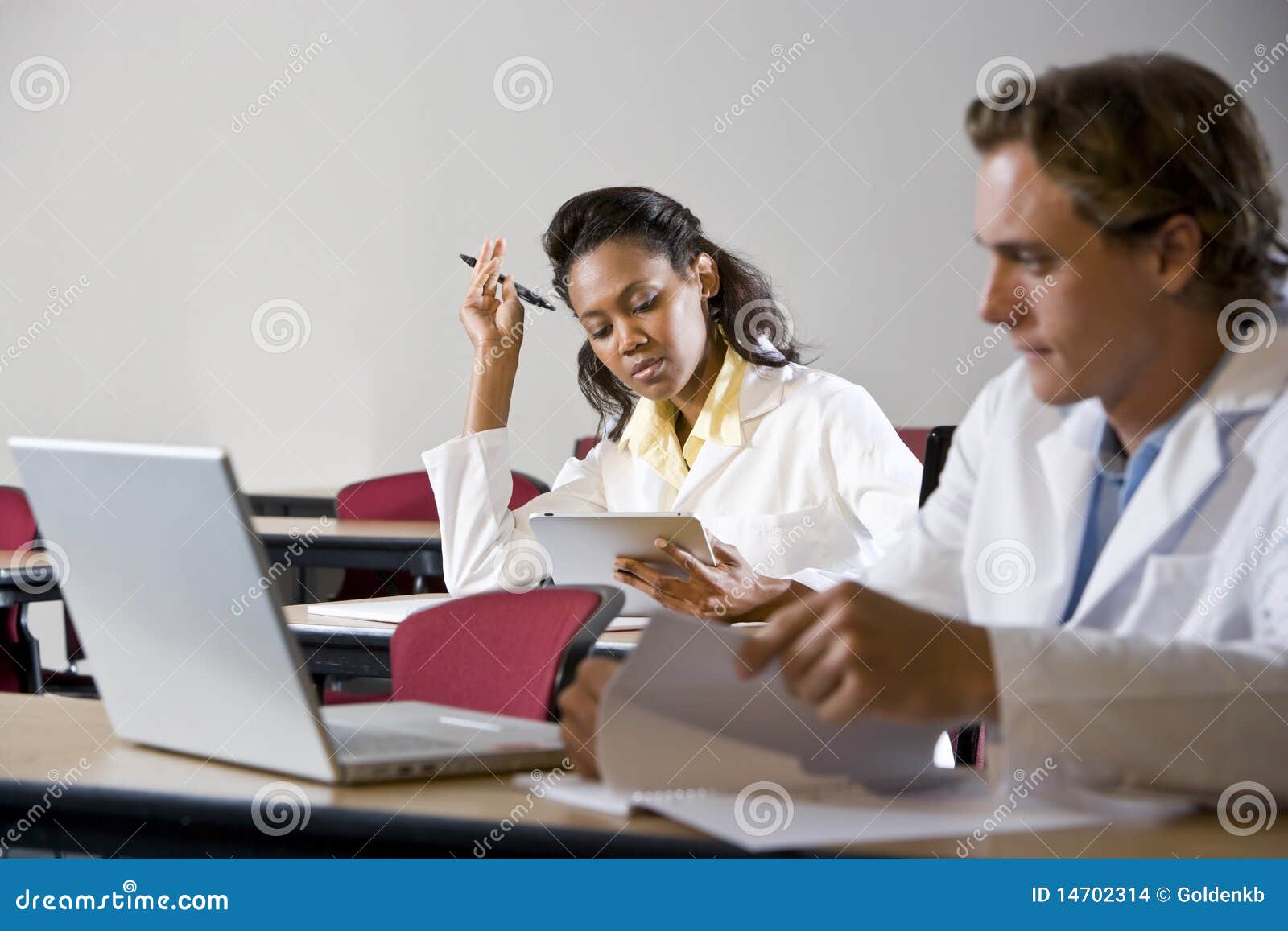 Multiracial Medical Students Studying in Classroom Stock Photo - Image ...