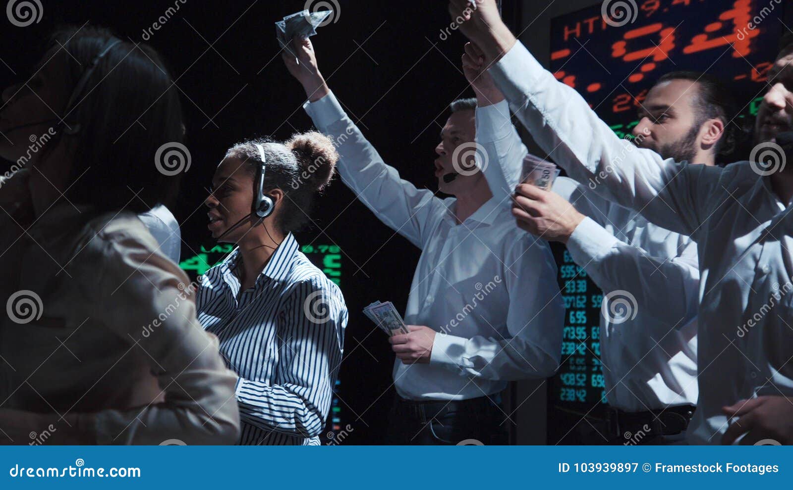 Group of Traders in Process of Work Stock Image - Image of corporate ...