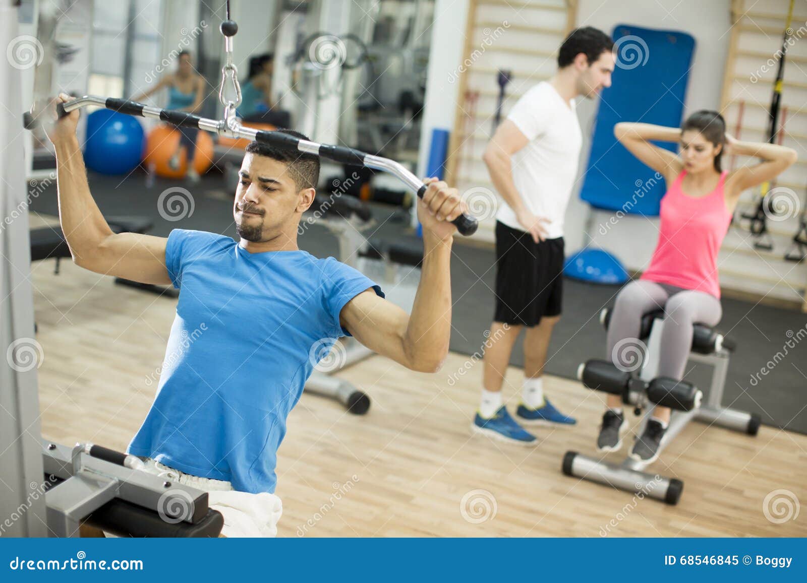 Multiracial People Training in the Gym Stock Image - Image of sport ...