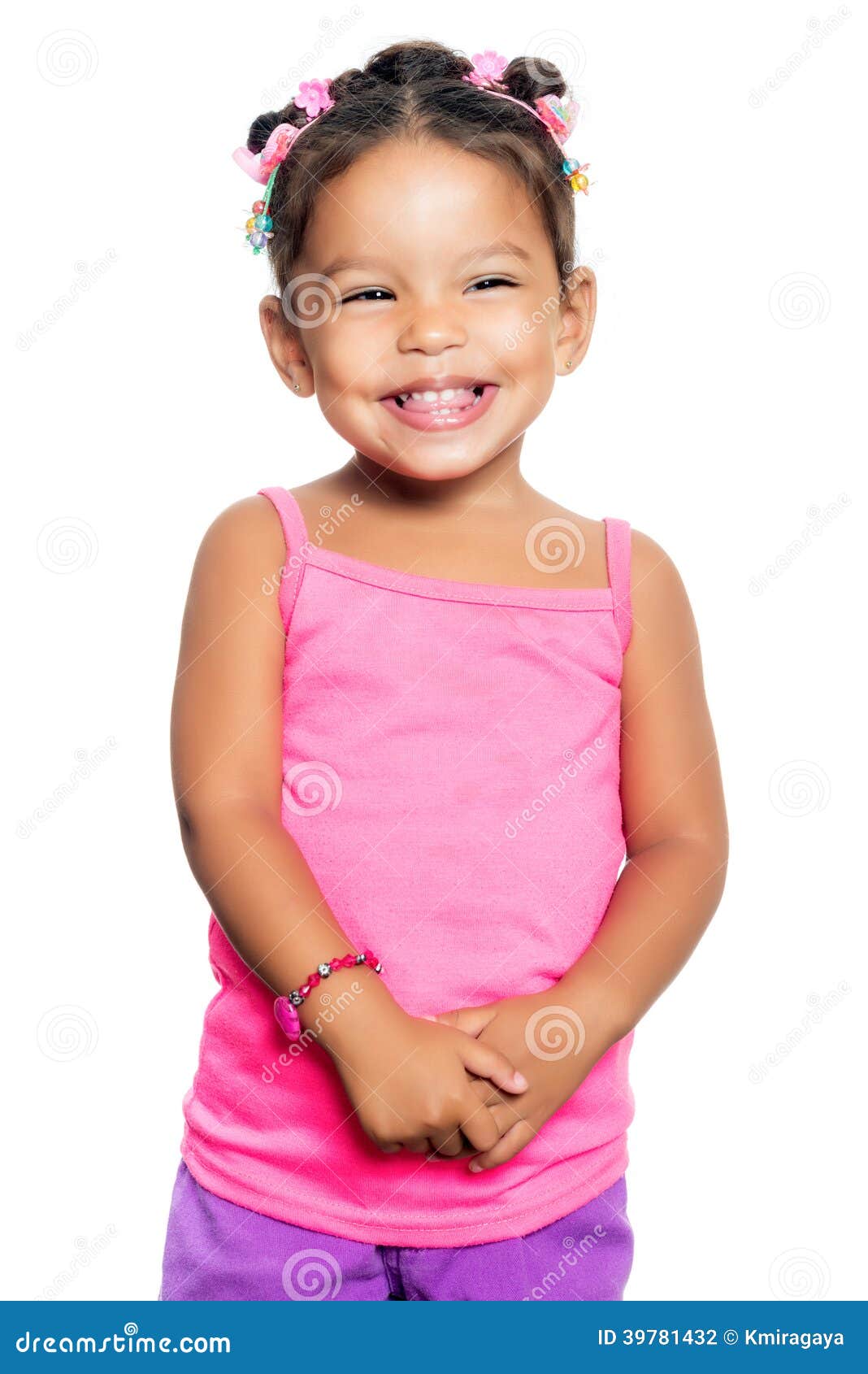 Multiracial Small Girl with a Funny Expression Stock Photo - Image of ...
