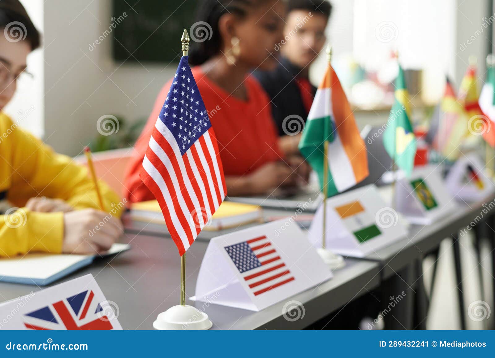 Multiracial Students Studying at School Stock Image - Image of pupil ...