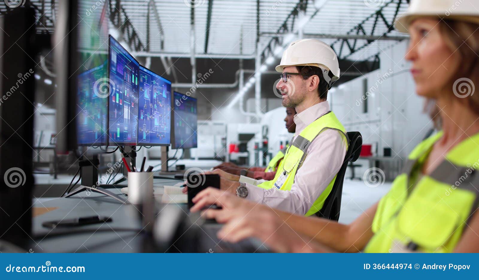 Multiracial Team Using Scada Automation Software Stock Photography ...