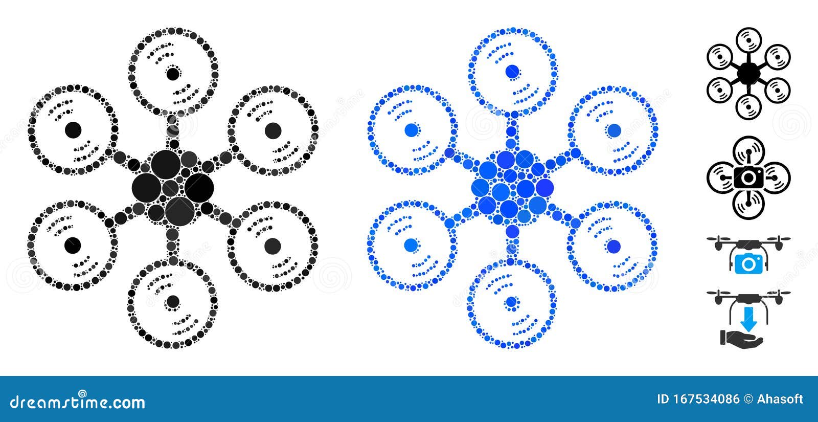 Multirotor Mosaic Icon of Round Dots Stock Illustration - Illustration ...
