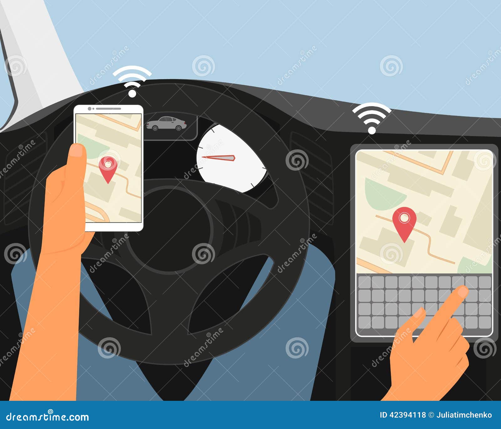 Multiscreen Interaction. Synchronization of Stock Vector - Illustration ...