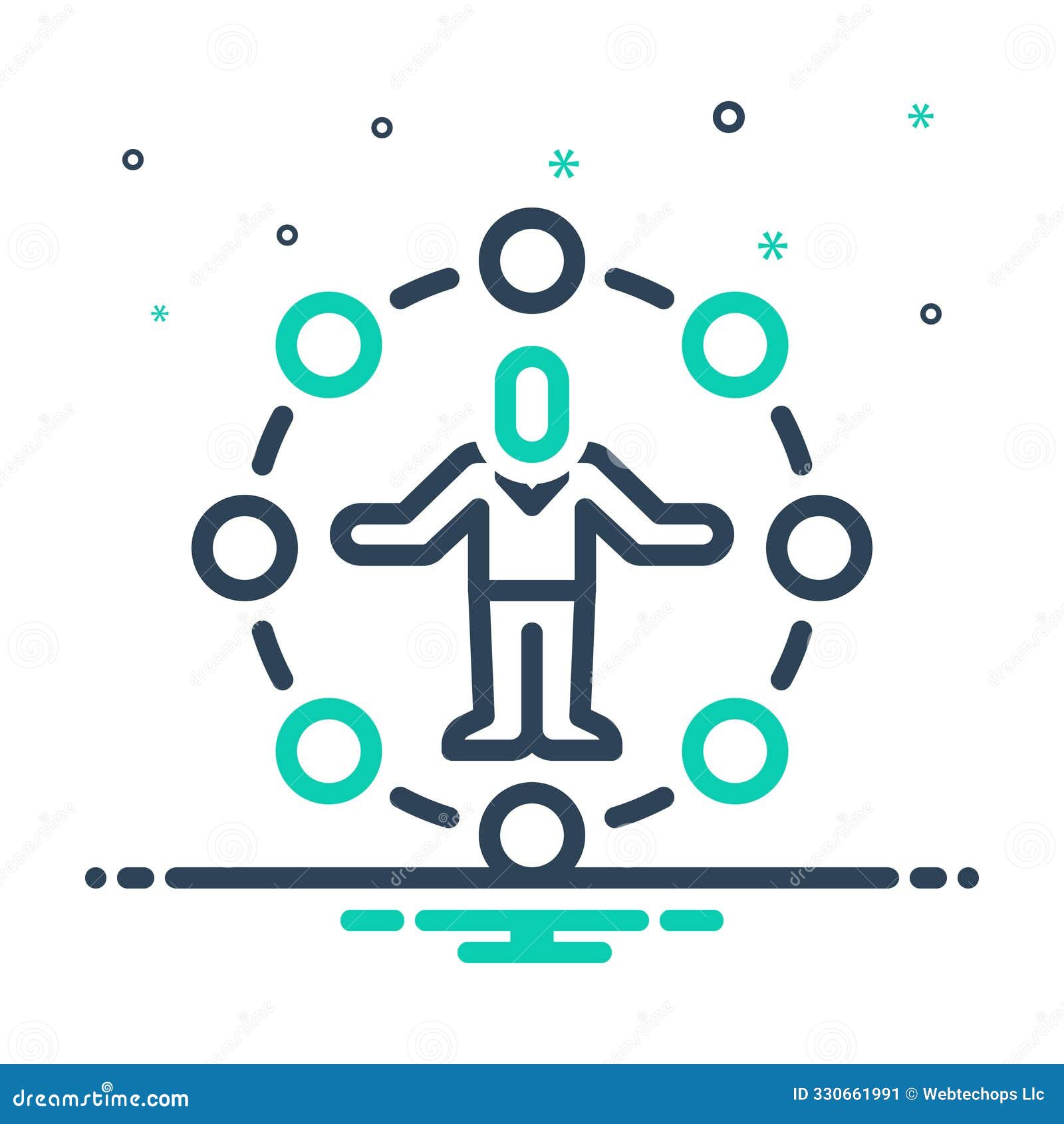 Mix Icon for Multiskills, Multitasker and Fun Stock Illustration ...