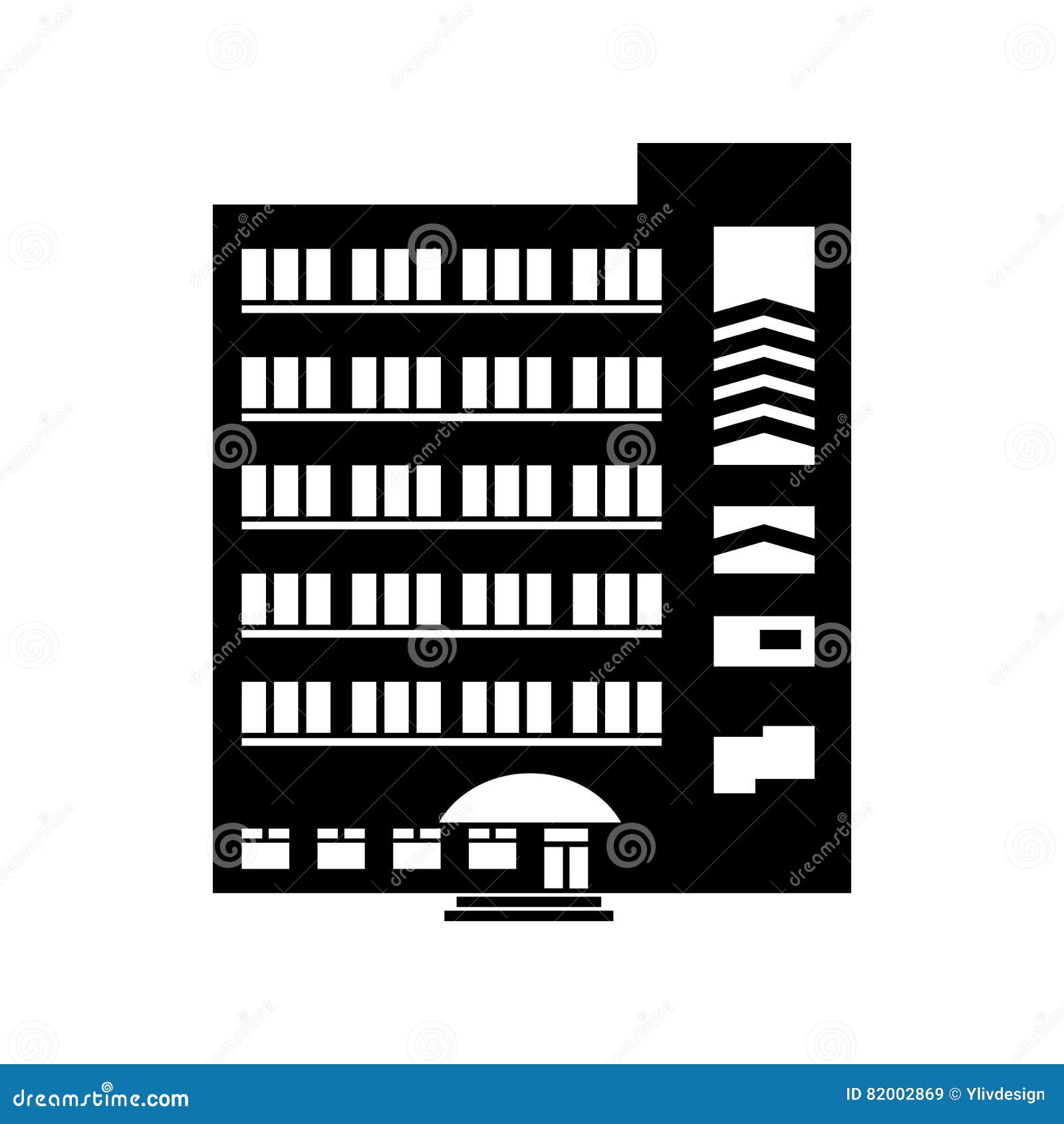Multistory Building Icon, Simple Style Stock Vector - Illustration of ...