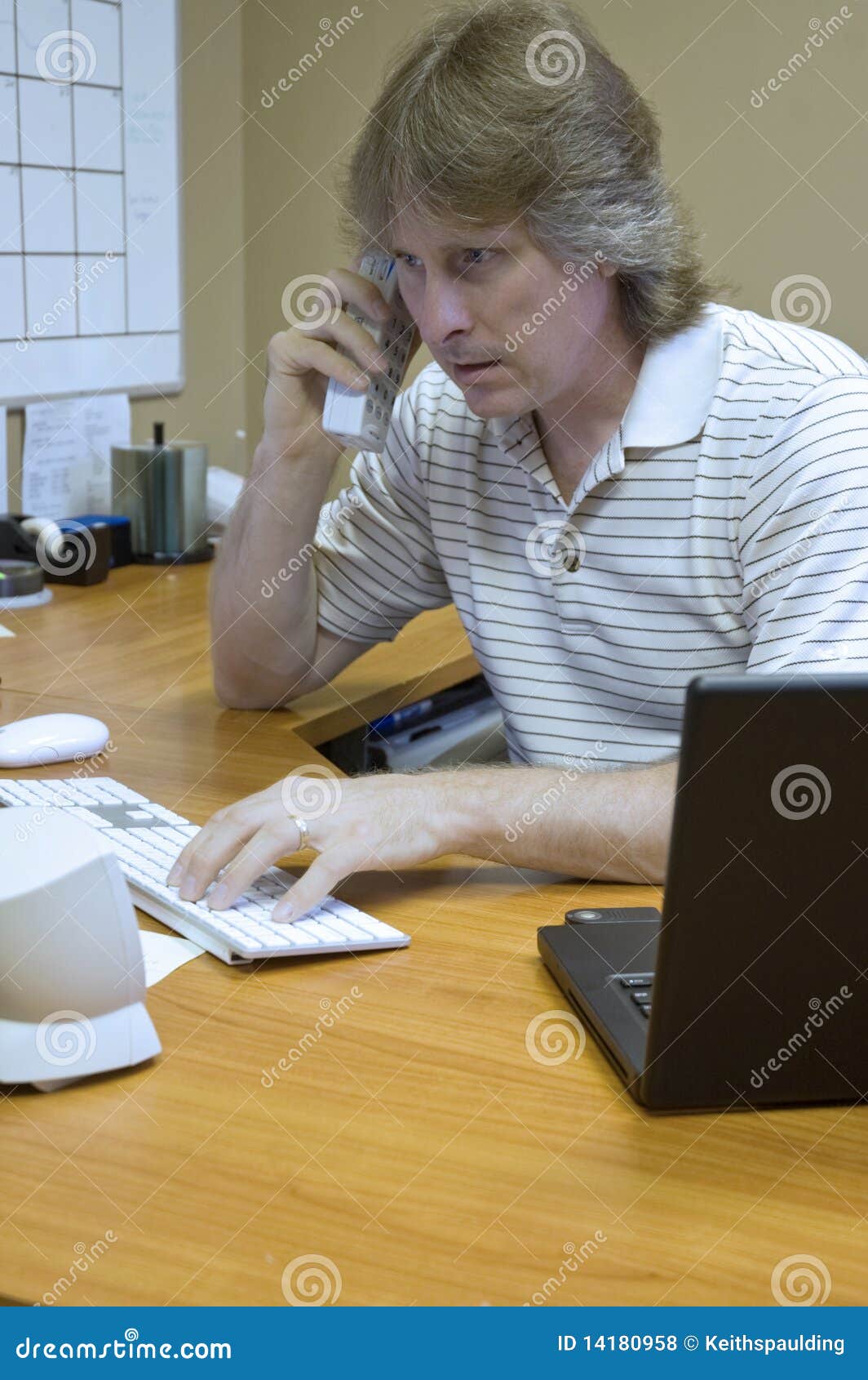Multitasking stock photo. Image of communication, male - 14180958
