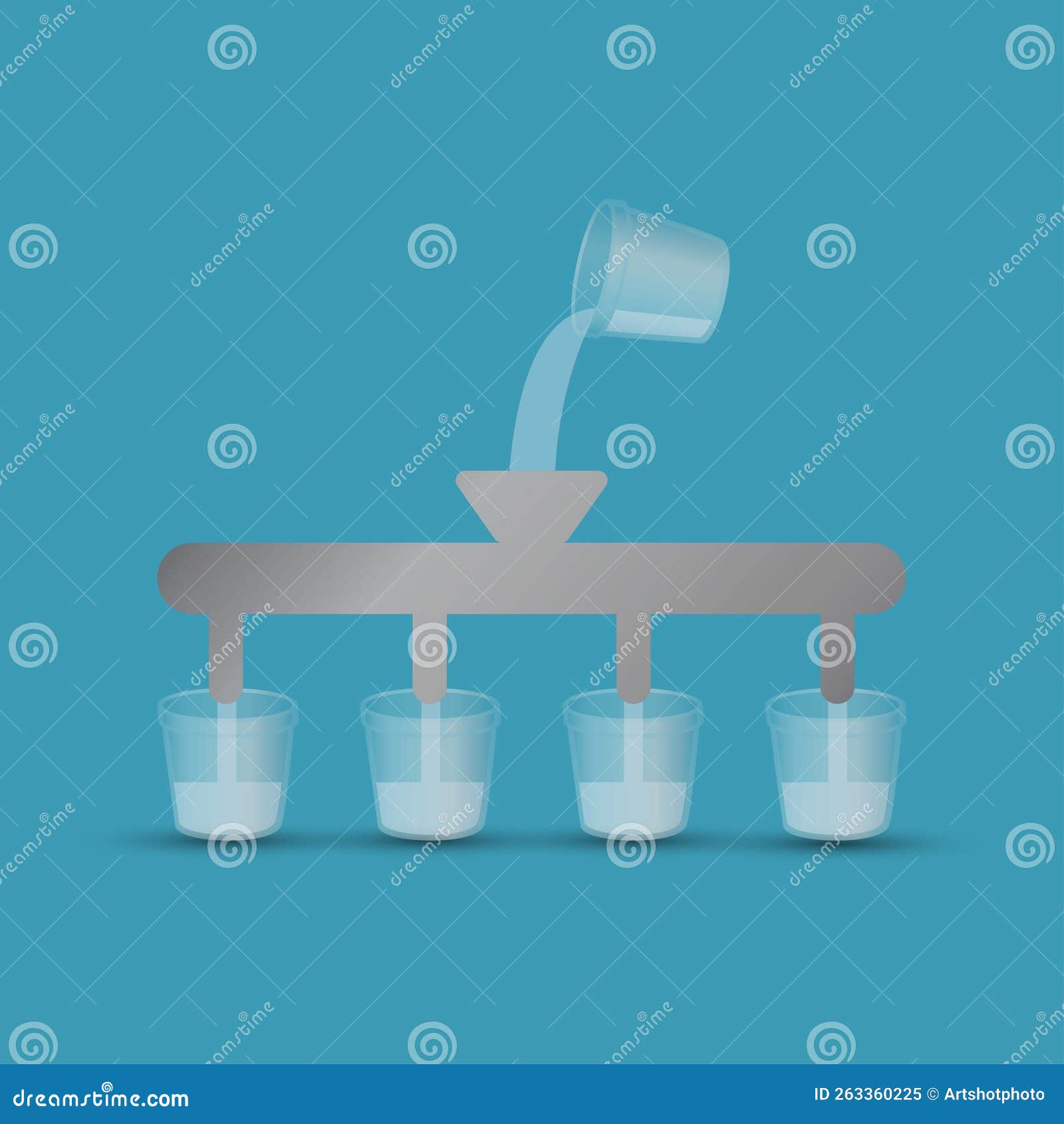 Glass Pouring Water in Filtration System Stock Vector - Illustration of ...