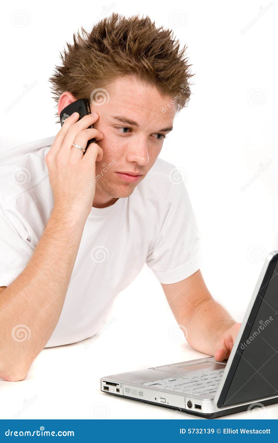 Multitasking stock image. Image of studio, male, mobile - 5732139