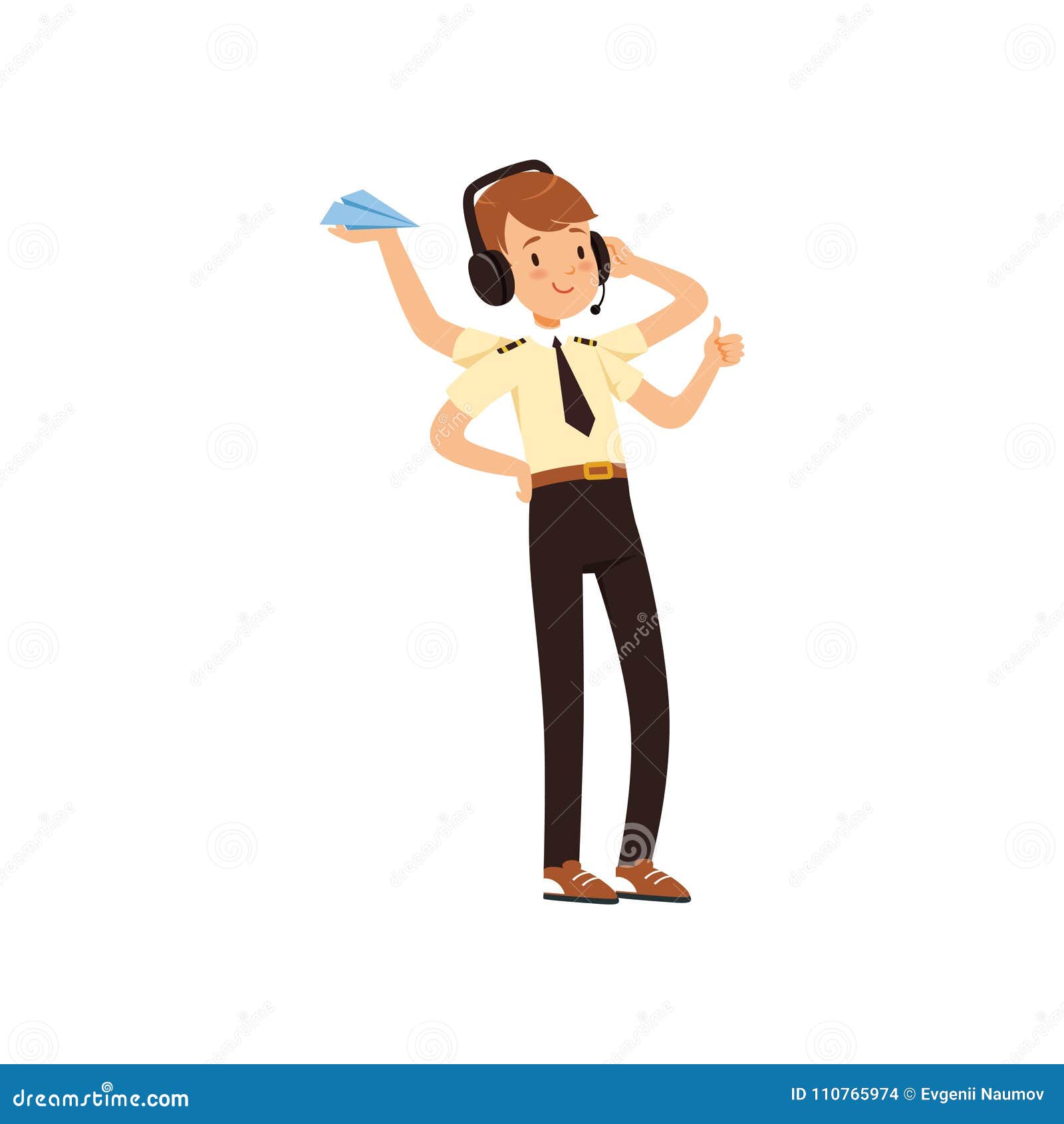 Multitasking Air Traffic Controller Character, Young Man in Uniform ...