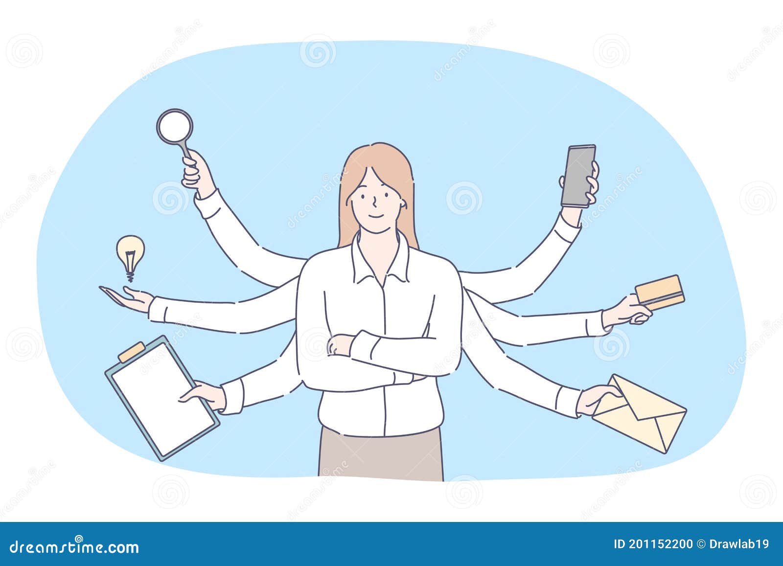 Multitasking, Business Efficiency, Management Concept Stock Vector ...