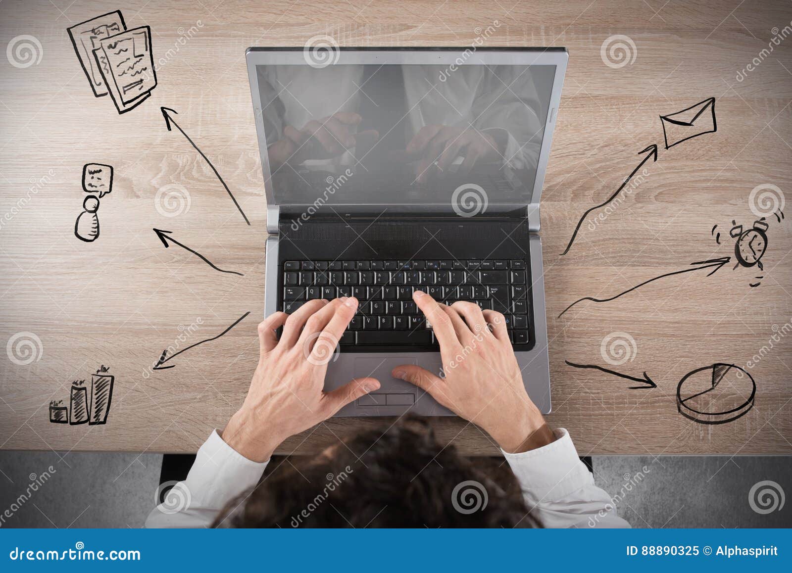 Multitasking Business Technology Stock Image - Image of graph, growth ...