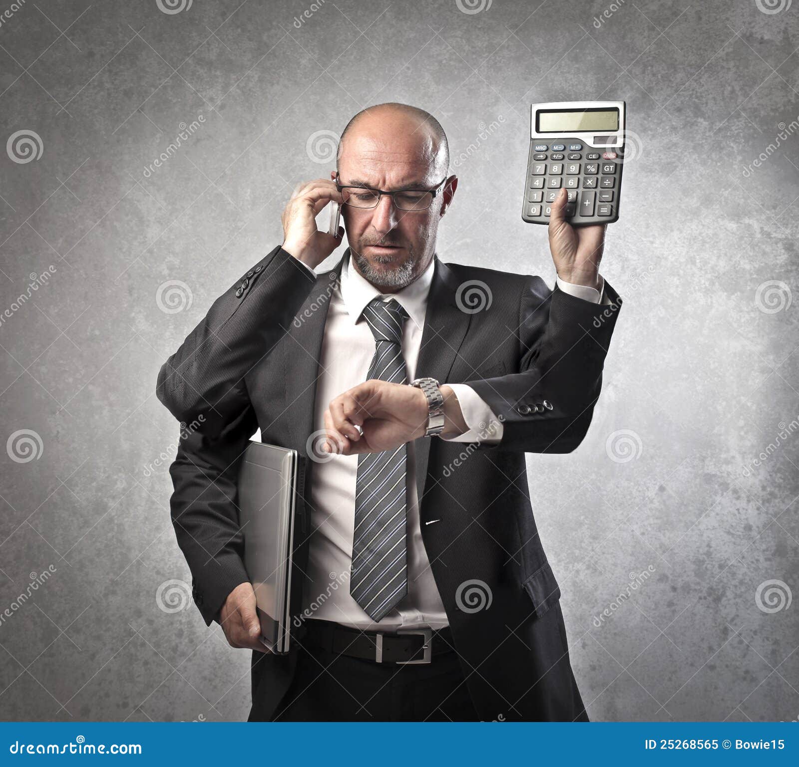 Multitasking businessman stock image. Image of mobile - 25268565