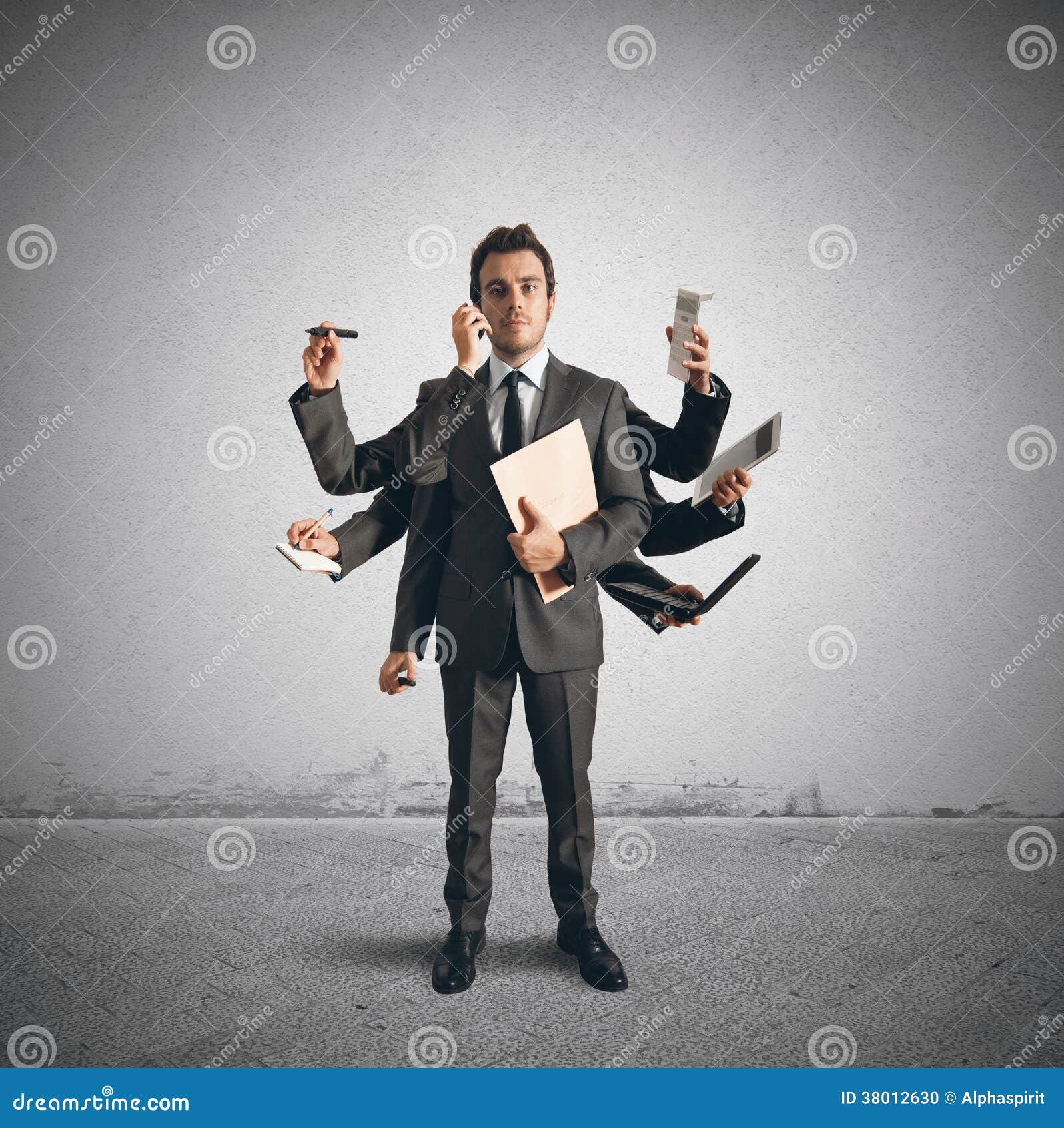 Multitasking businessman stock photo. Image of operation - 38012630