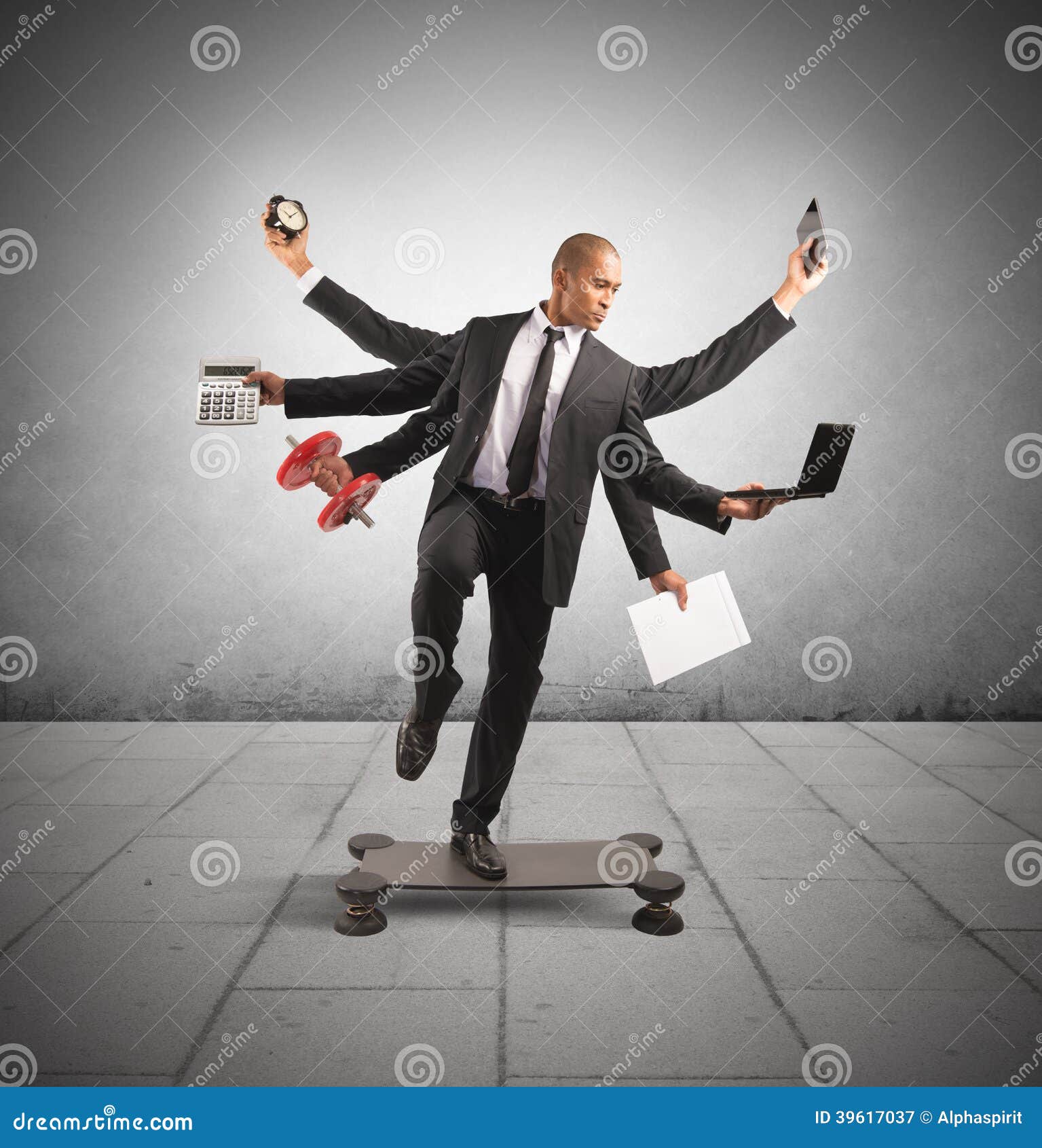 Multitasking businessman stock image. Image of iron, acrobat - 39617037