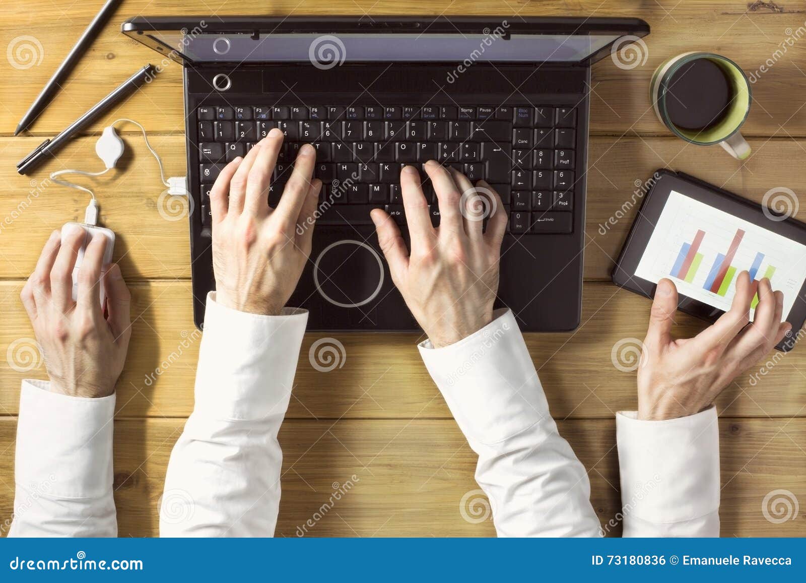 Multitasking businessman stock photo. Image of fast, busy - 73180836