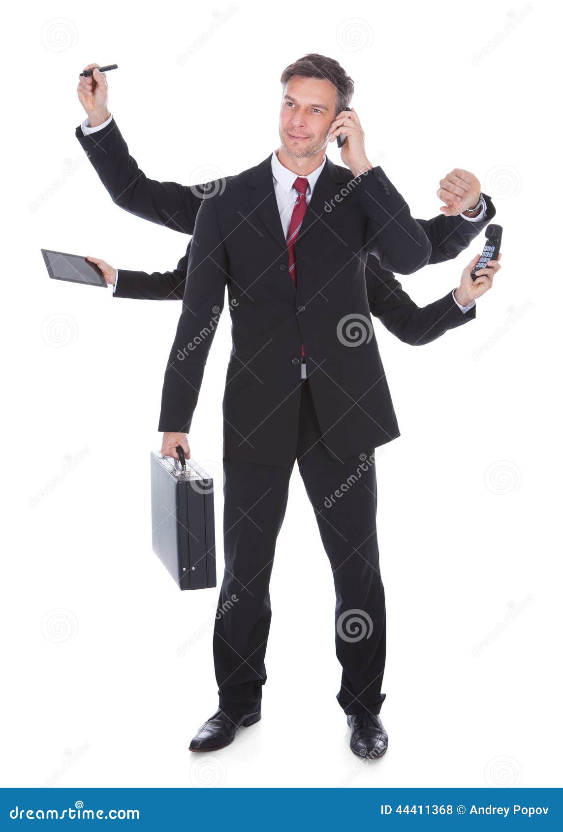 Multitasking businessman stock photo. Image of executive - 44411368