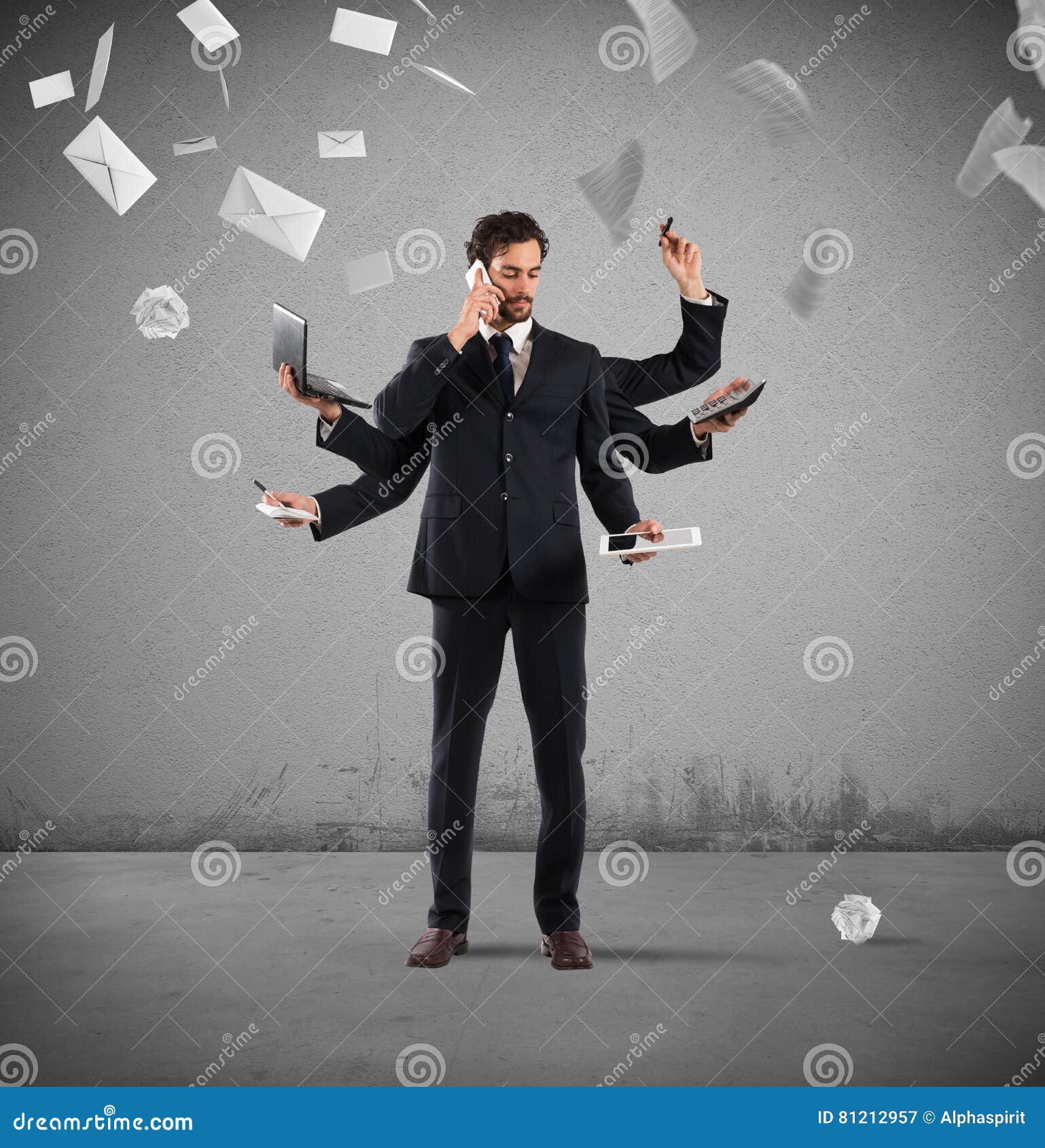 Multitasking businessman stock image. Image of executive - 81212957
