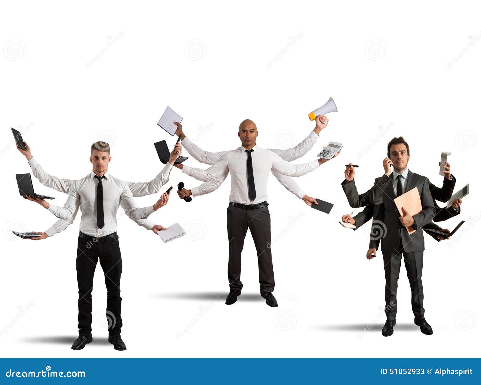 Multitasking Businessperson Stock Image - Image of mobile, office: 51052933