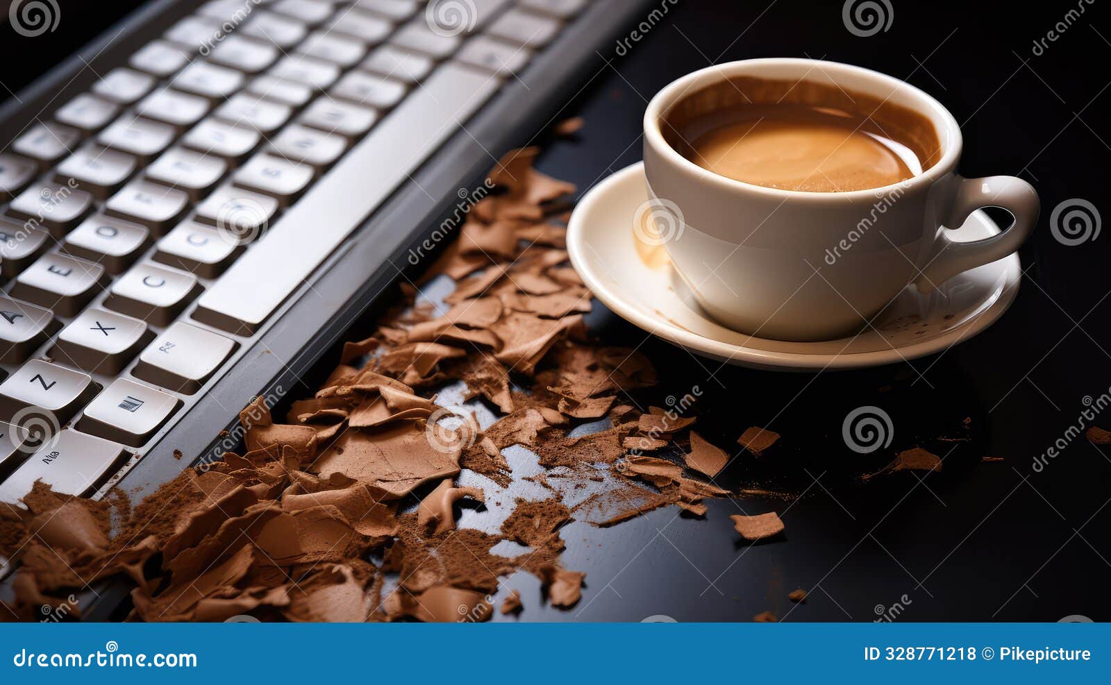 Multitasking Coffee Computer Stock Illustration - Illustration of ...
