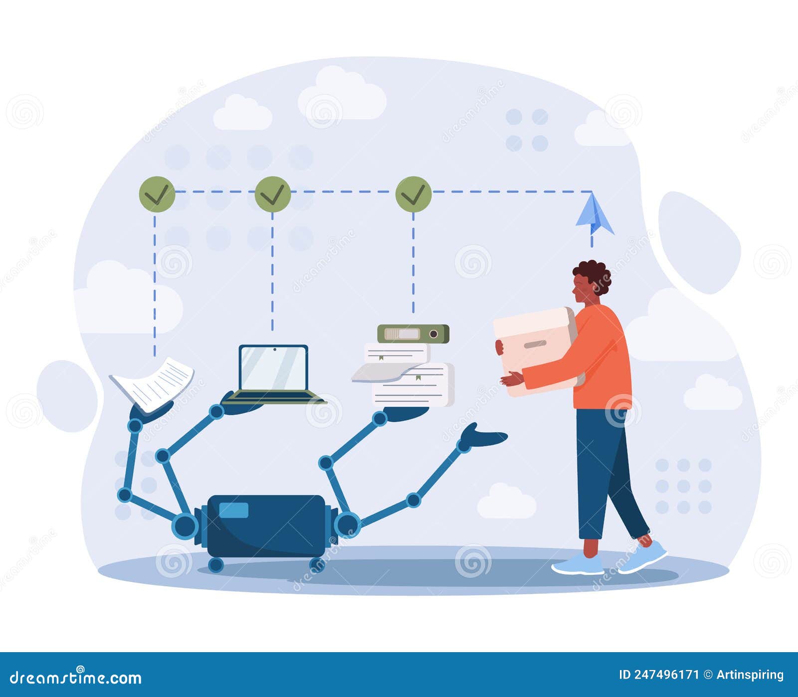 Multitasking Concept. Effective and Successful Office Worker Stock ...