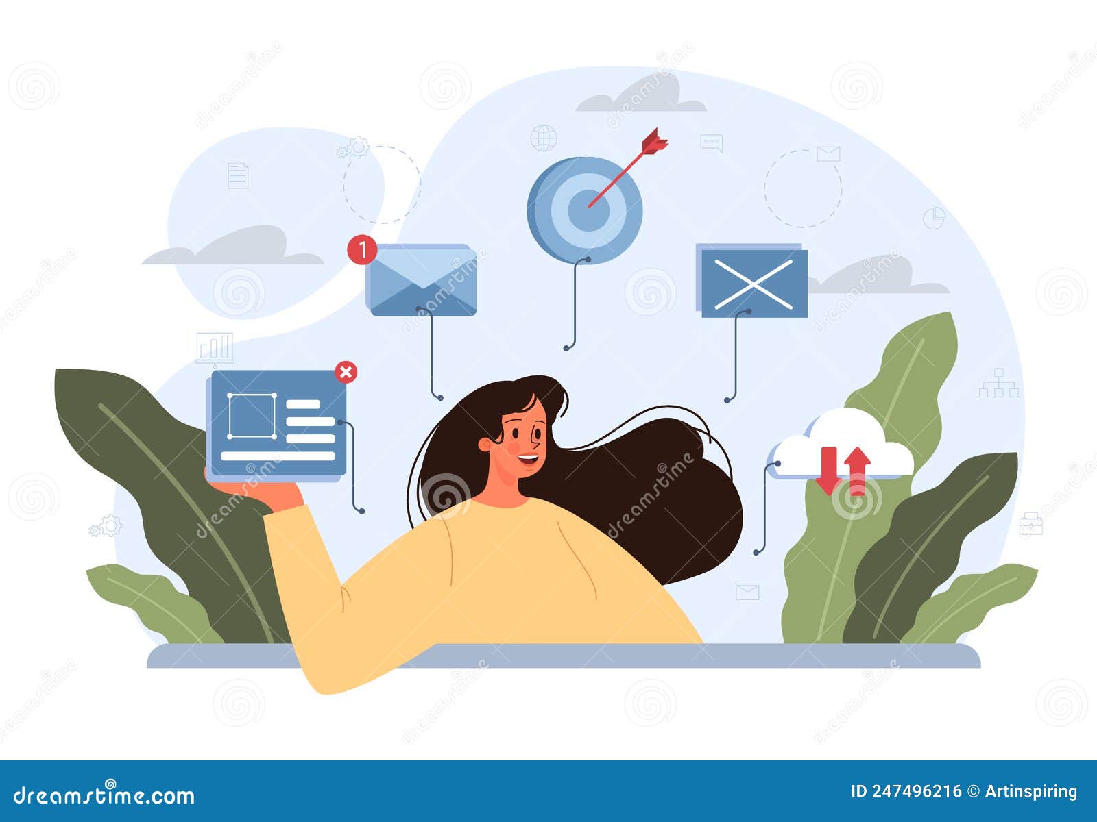 Multitasking Concept. Effective and Successful Office Worker Stock ...