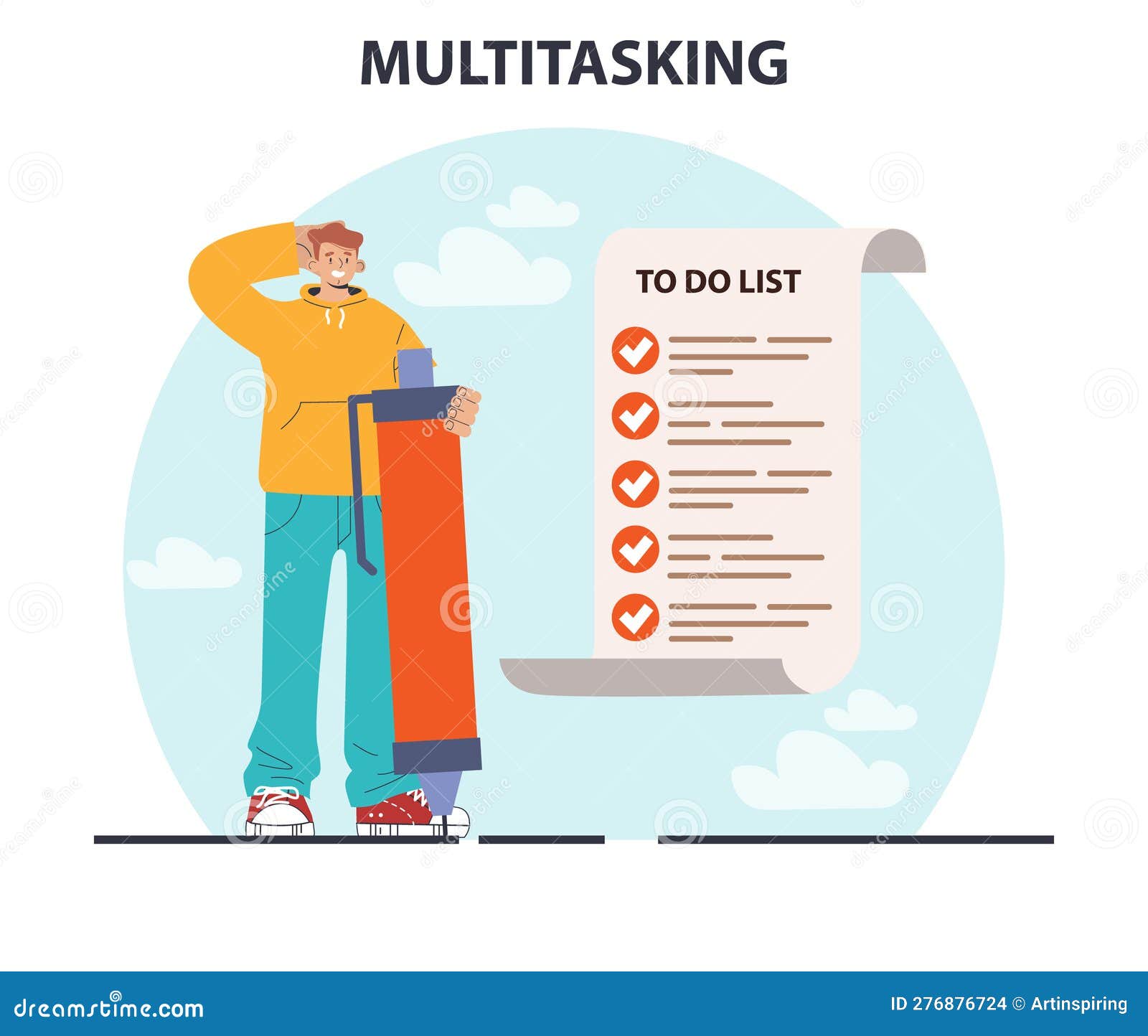 Multitasking. Effective and Competent Male Office Worker Managing Stock ...