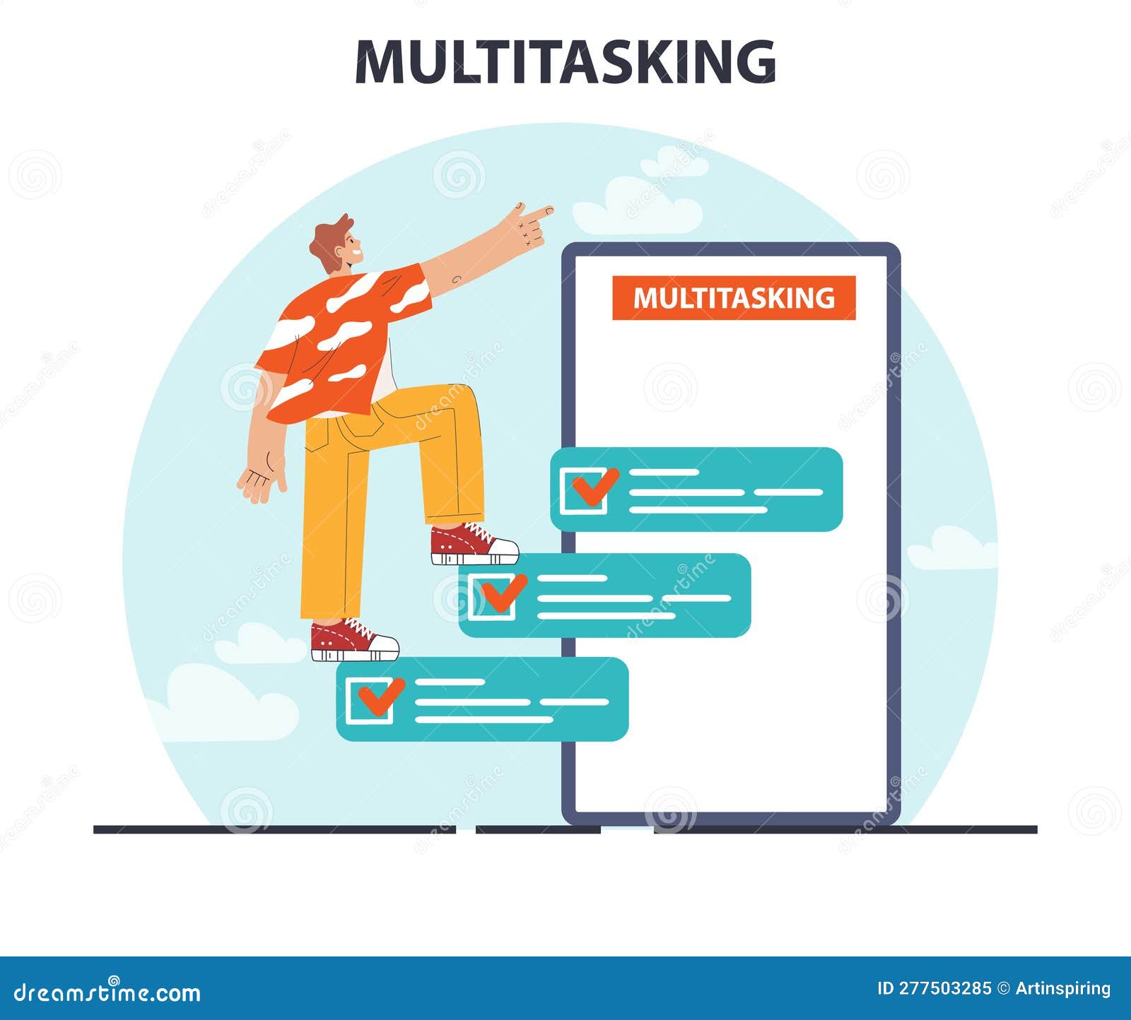 Multitasking. Effective and Competent Male Office Worker Managing Stock ...