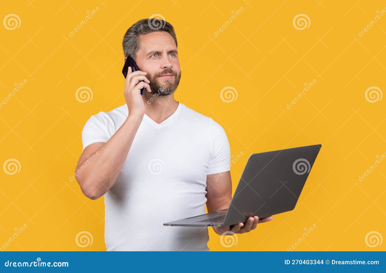 Multitasking Freelancing Man with Smartphone. Multitasking Man ...