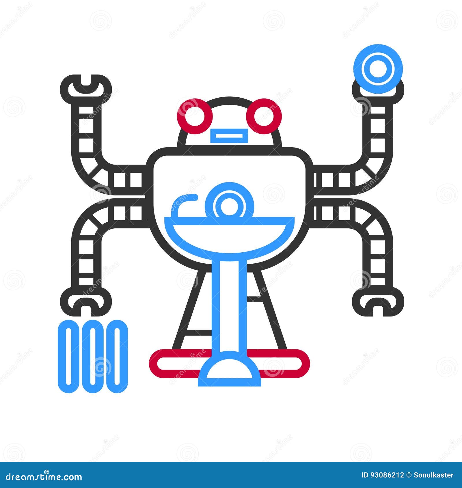 Multitasking Futuristic Droid Stock Vector - Illustration of droid ...