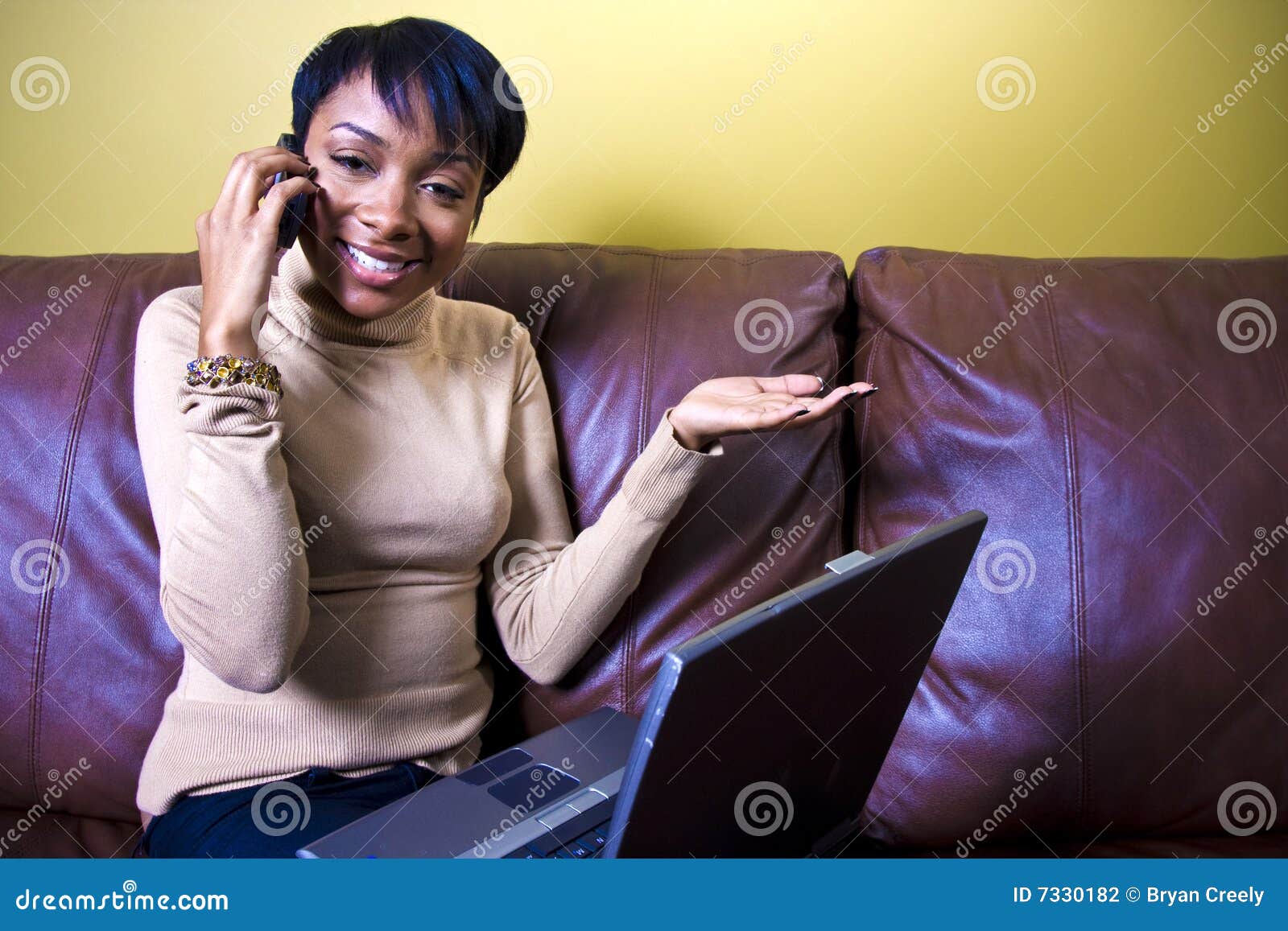 Multitasking girl stock photo. Image of phone, modern - 7330182