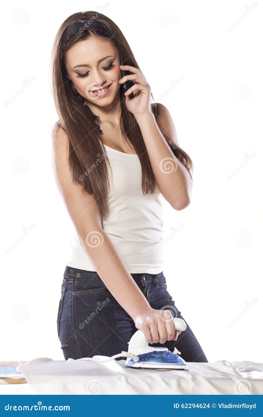 Multitasking girl stock photo. Image of hair, beautiful - 62294624