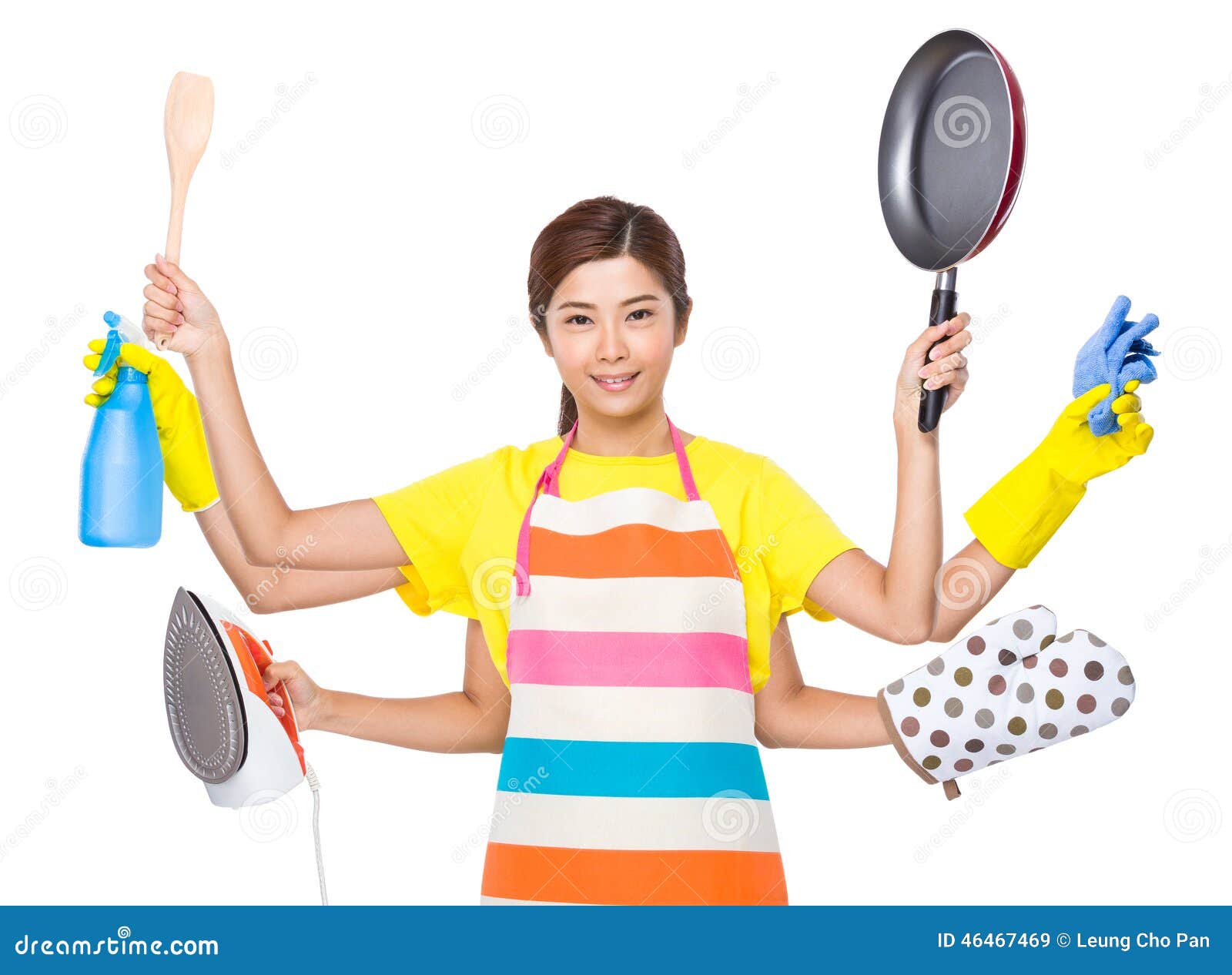 Multitasking housewife stock image. Image of korean, housecleaning ...