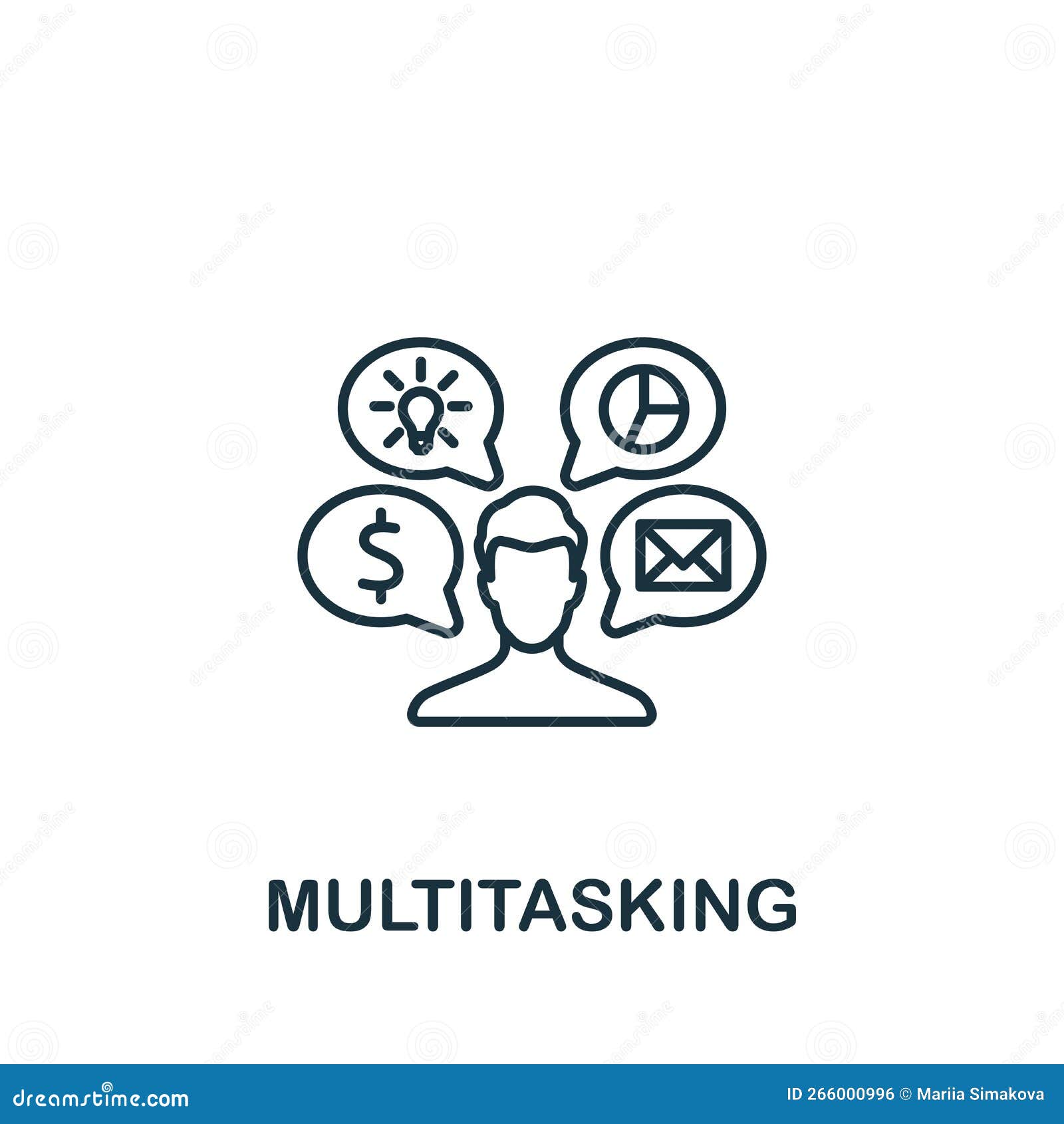 Multitasking Icon. Monochrome Simple Project Management Icon for ...