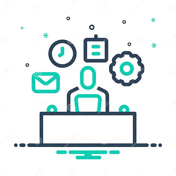 Mix Icon for Multitasking, Multitasker and Work Stock Vector ...