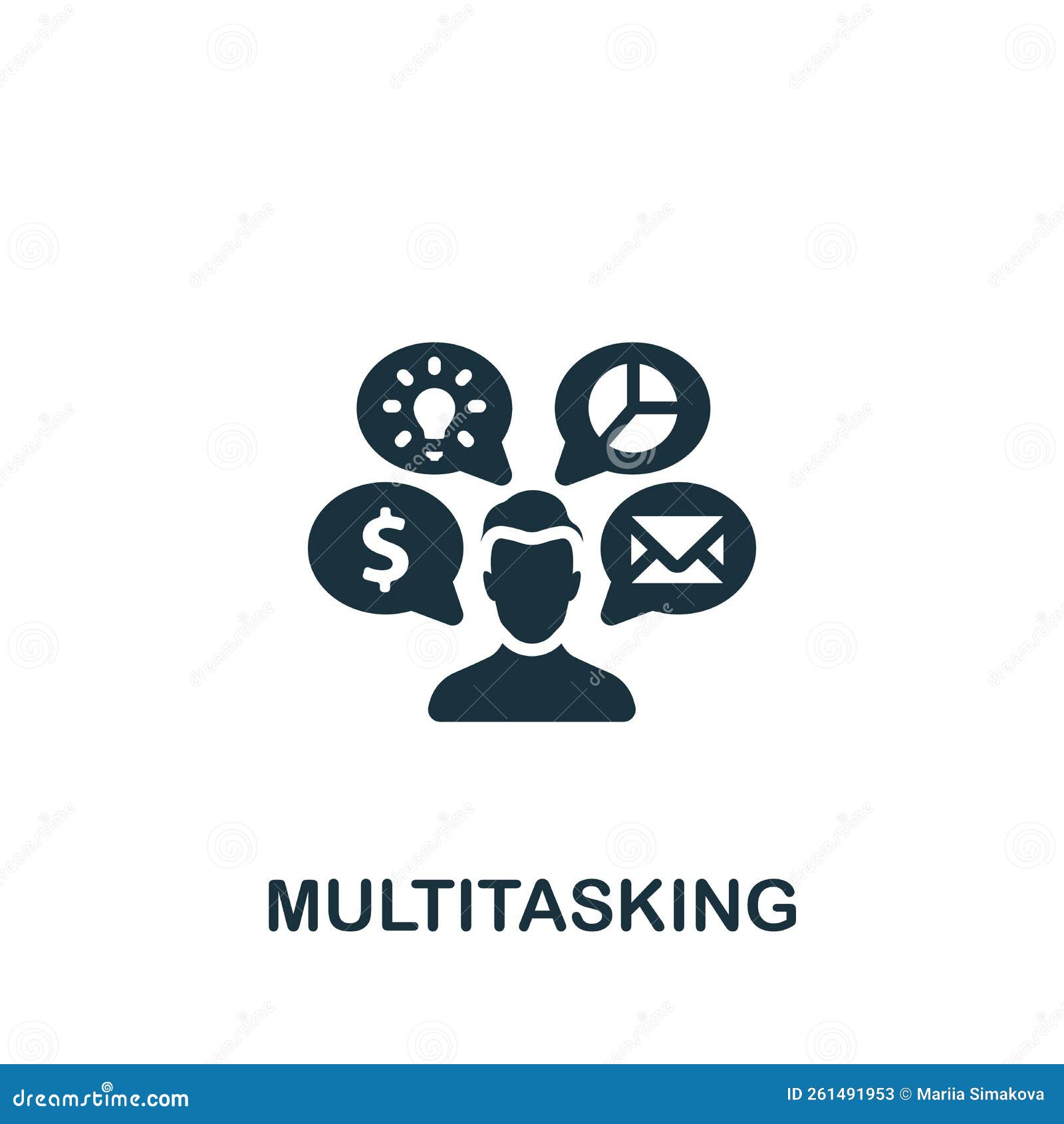 Multitasking Icon. Monochrome Simple Project Management Icon for ...