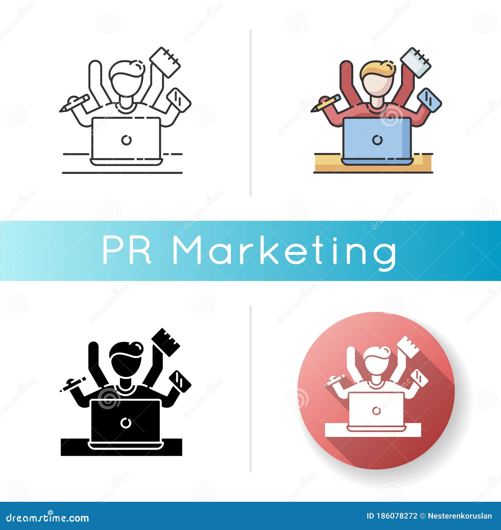 Multitasking icon stock vector. Illustration of isolated - 186078272