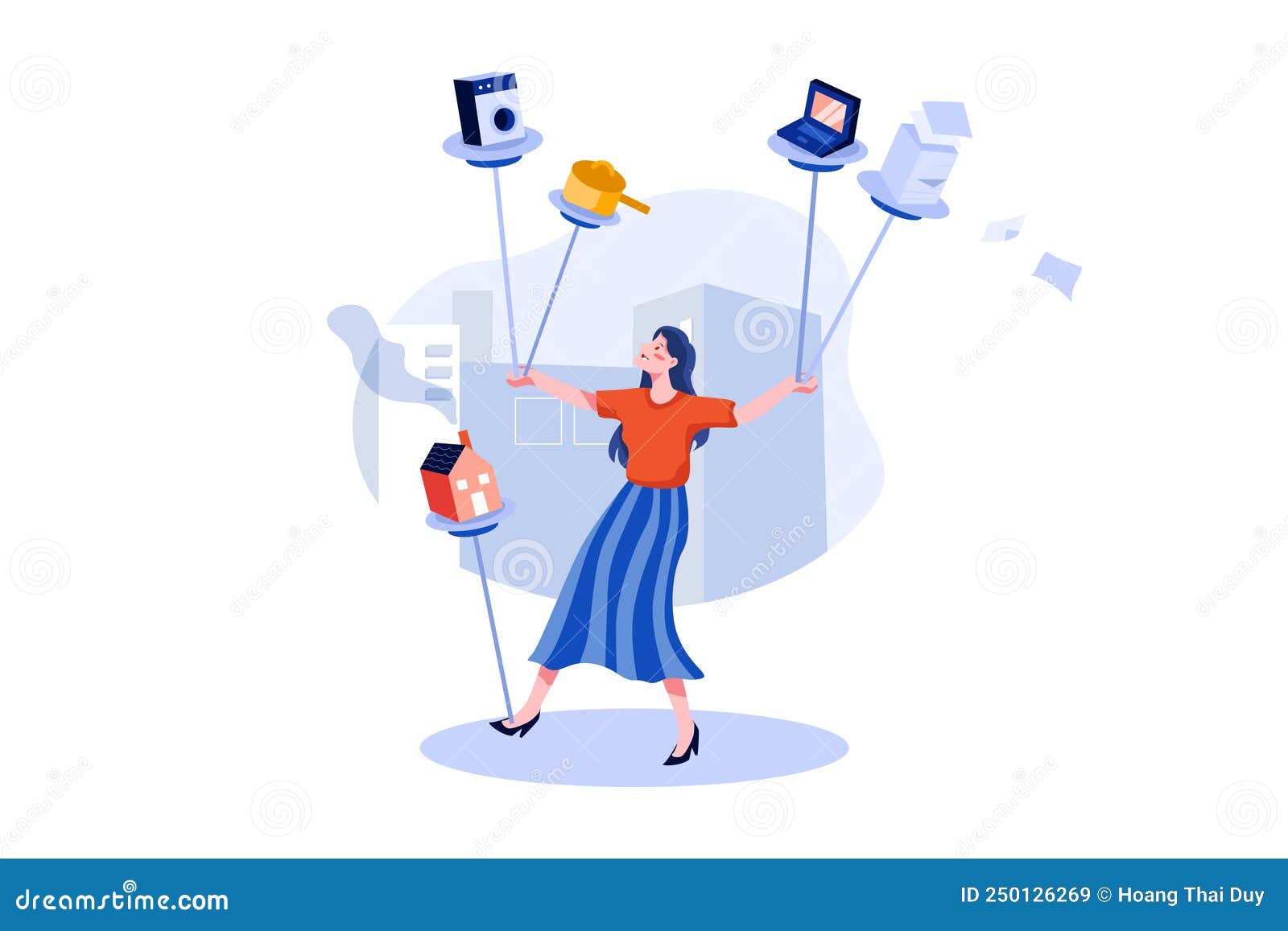 Multitasking Illustration Concept. Can Use for Web Banner, Infographics ...