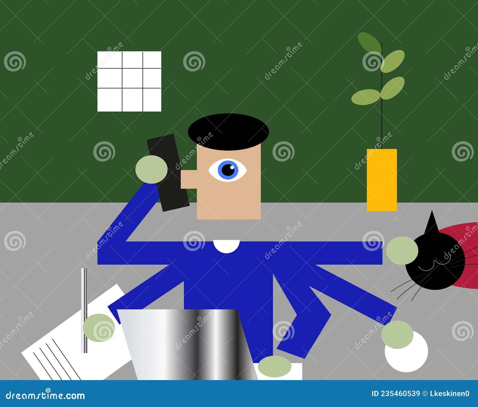 Multitasking Illustration Concept Stock Illustration - Illustration of ...