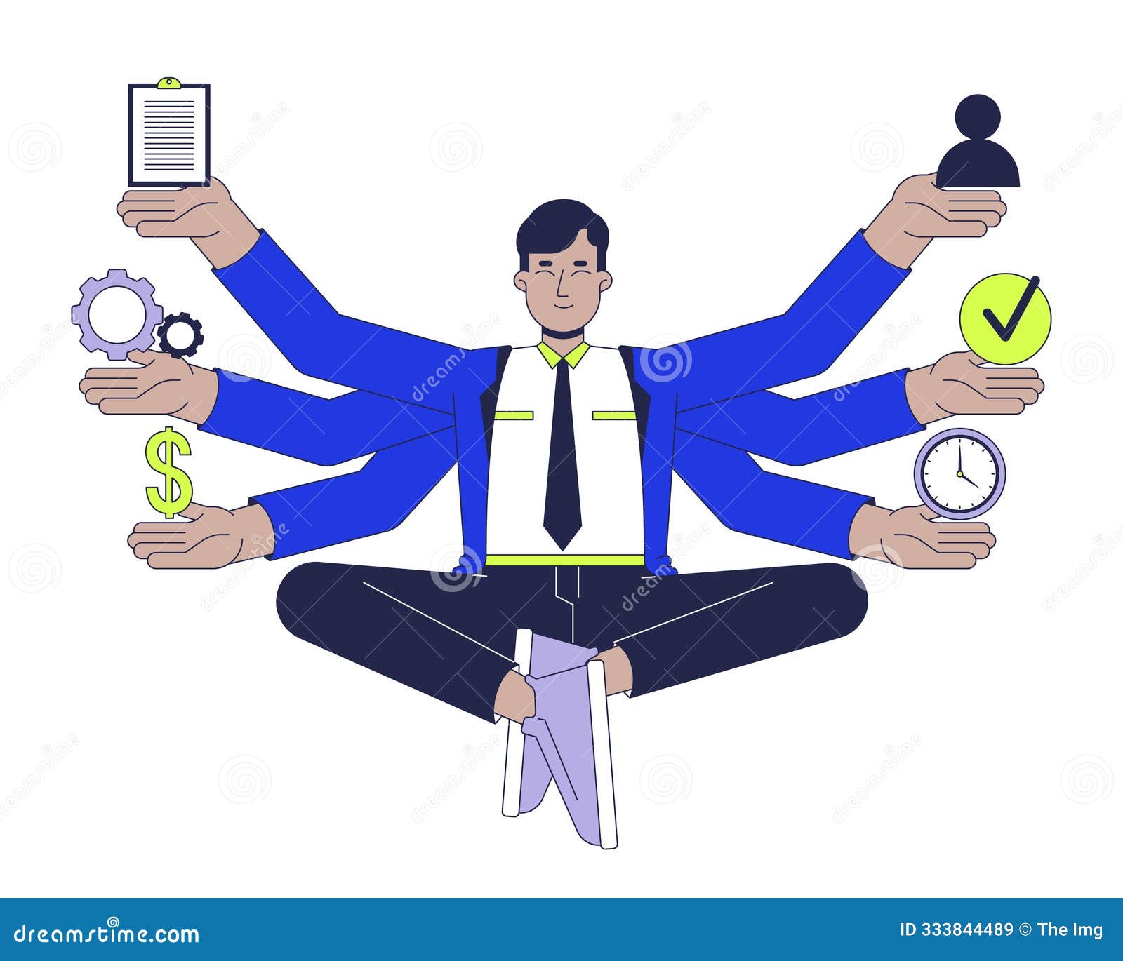 Multitasking in Management 2D Illustration Concept Stock Illustration ...