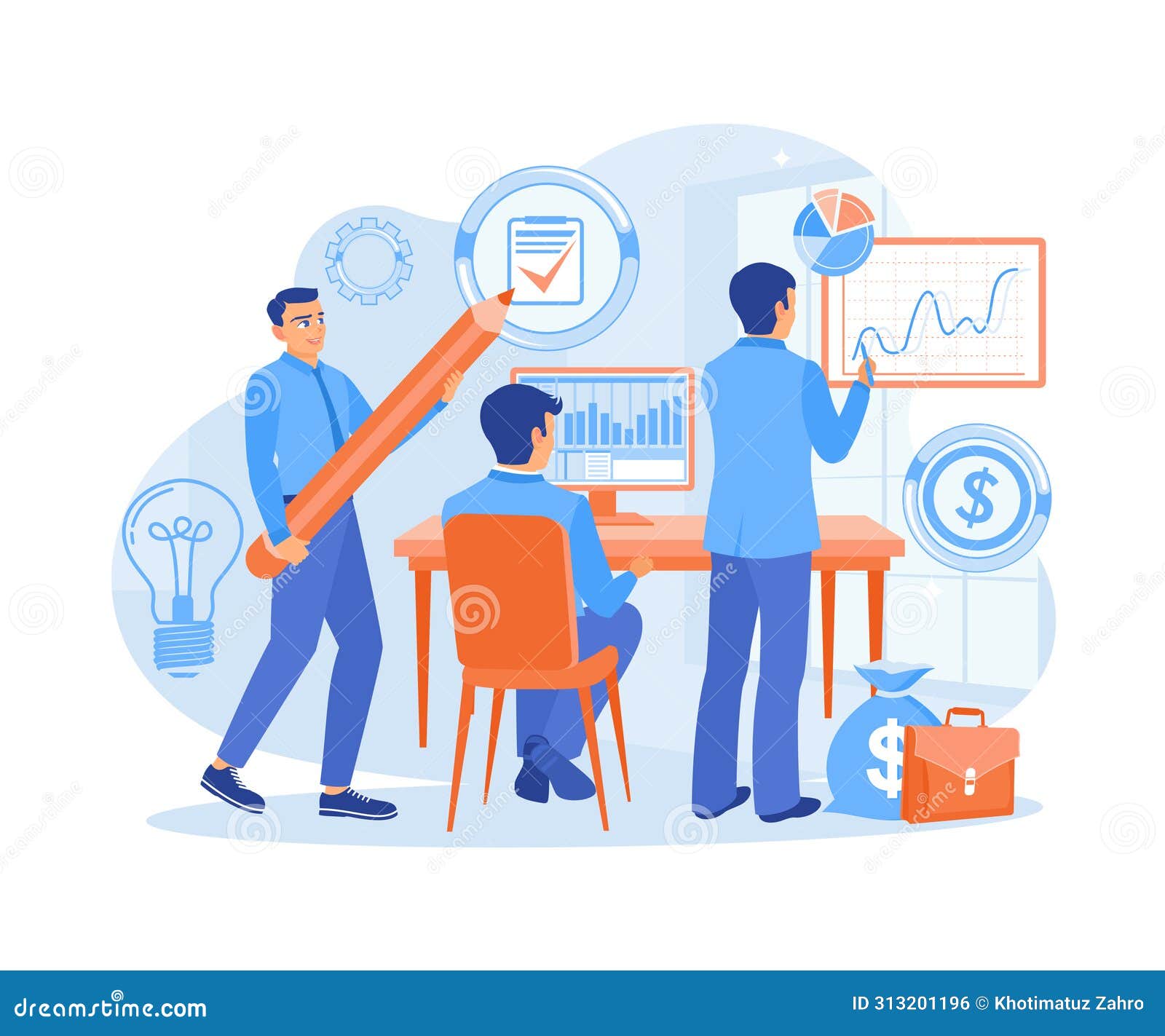 The Multitasking Manager. Business People Complete Different Jobs ...