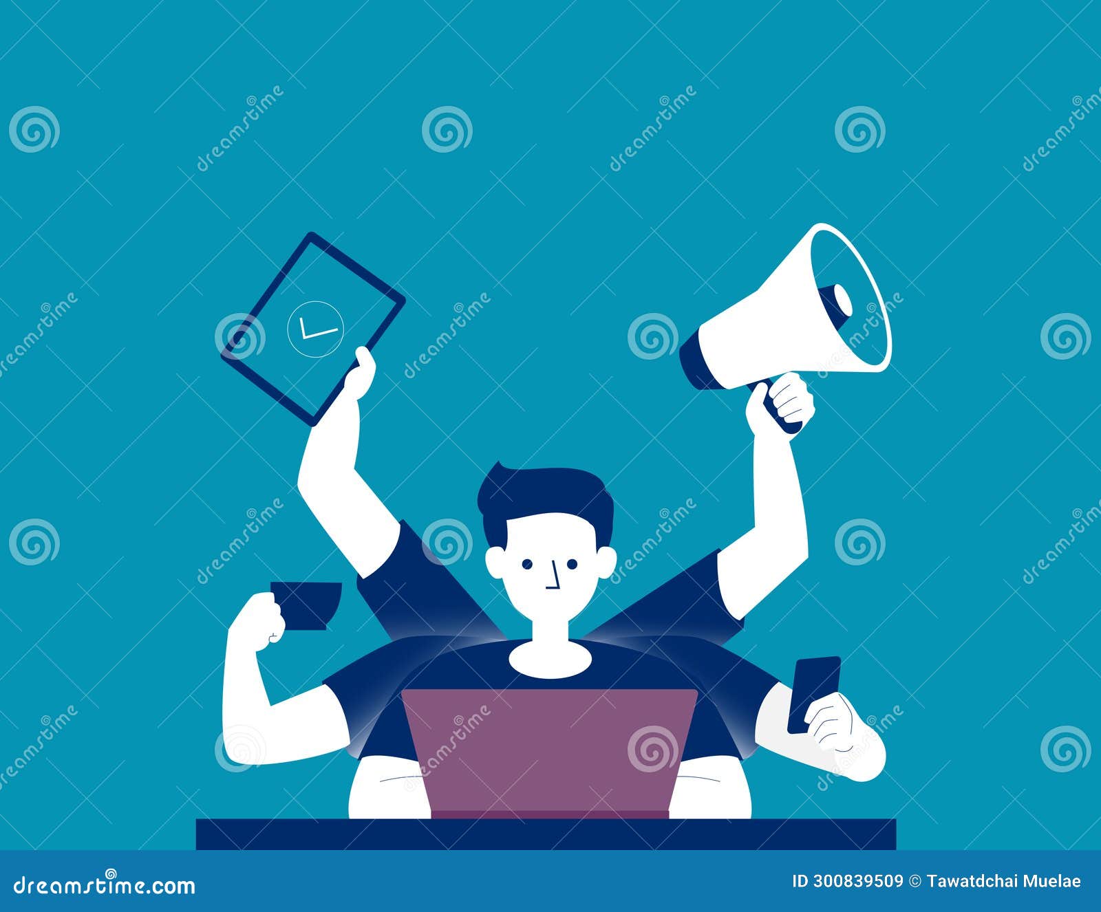 Multitasking and Multi Skill. Business Flat Design Vector Concept Stock ...
