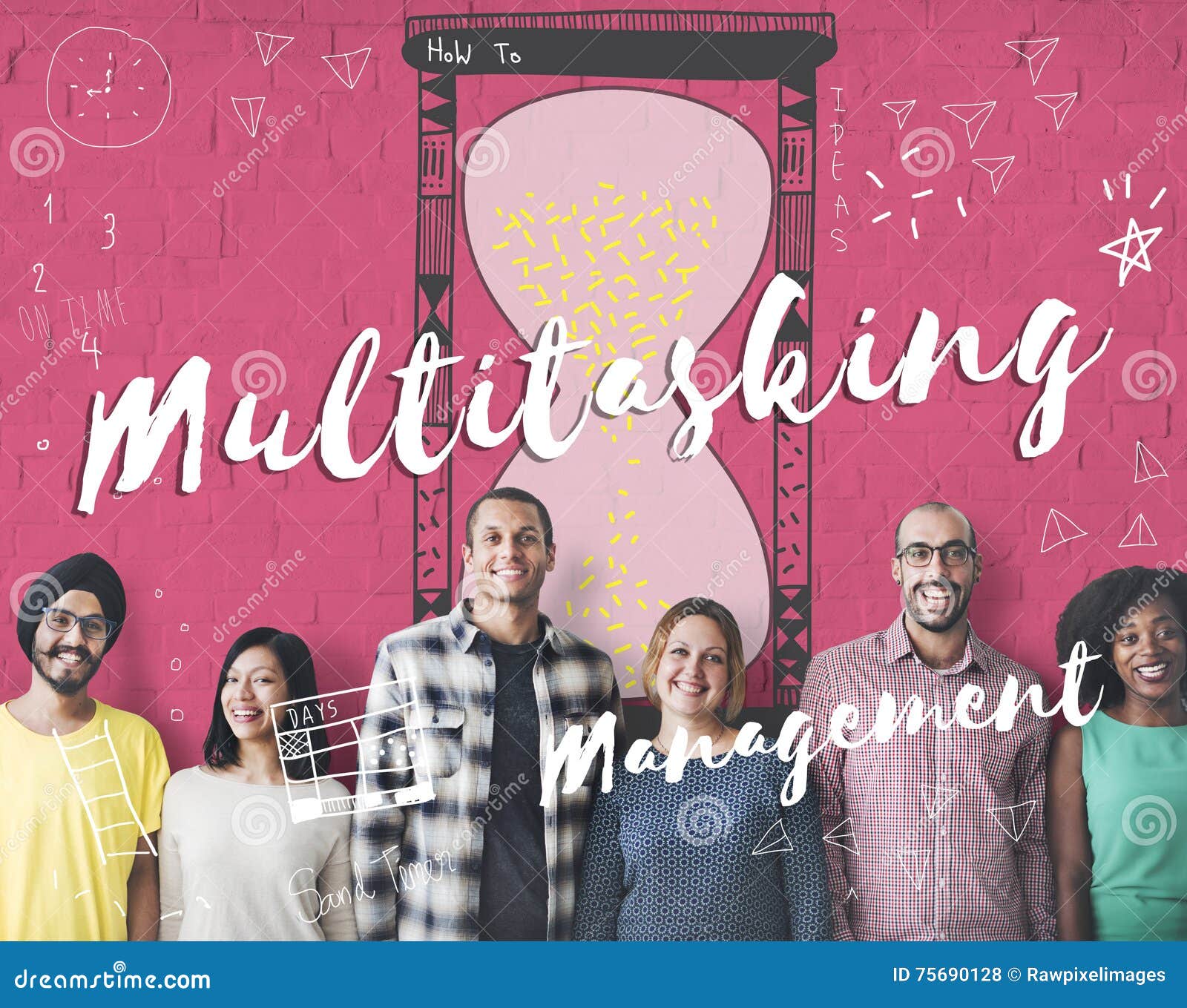 Multitasking Multitask Management Planning Efficiency Concept Stock ...